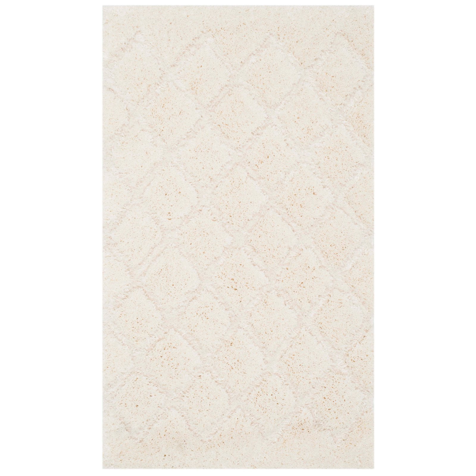 SAFAVIEH Adriana Anwar Geometric Diamonds Shag Area Rug, Cream, 3' x 5 ...