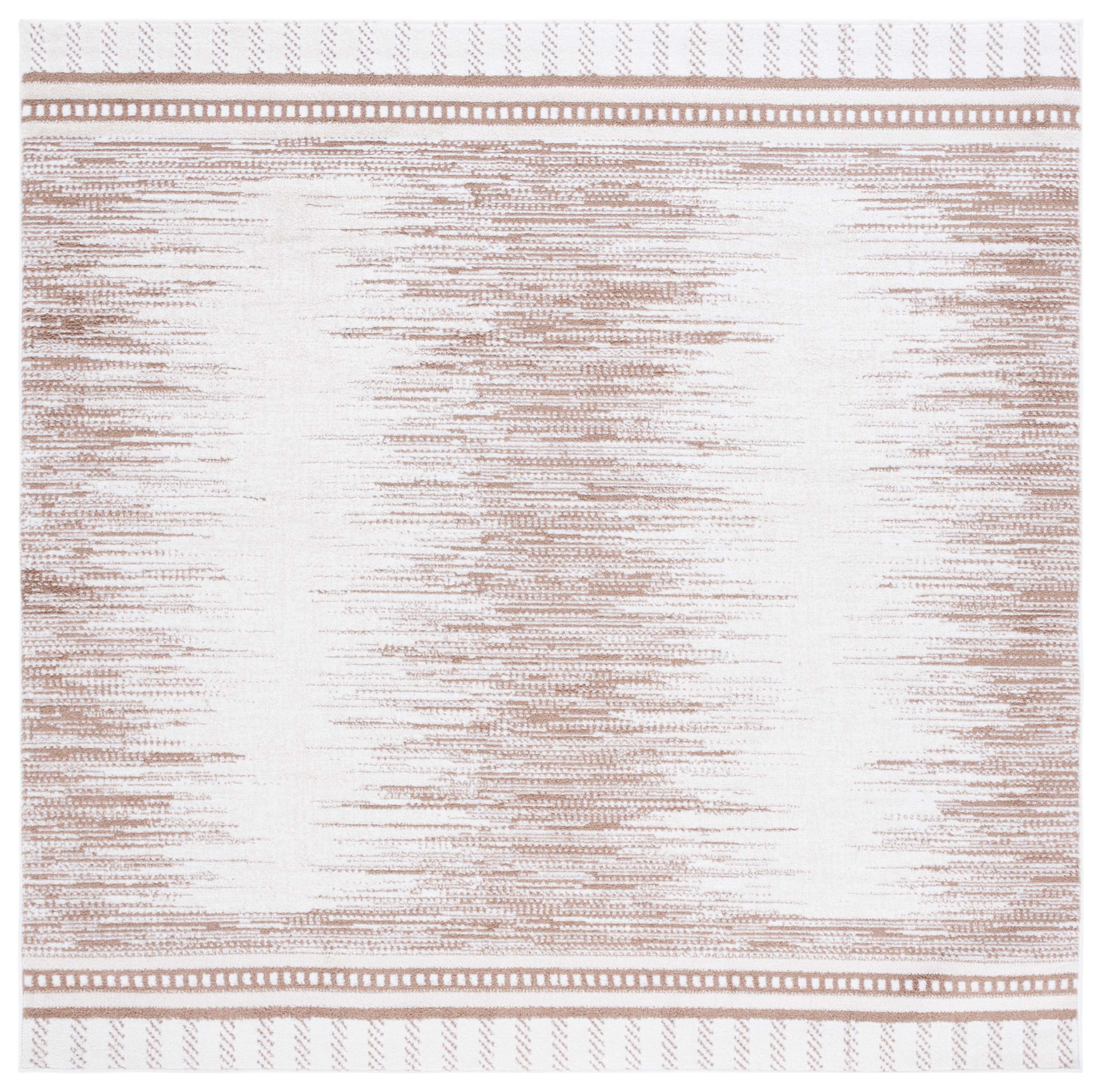 SAFAVIEH Alamo Keila Abstract Area Rug, Taupe/Ivory, 6'7" x 6'7" Square ...