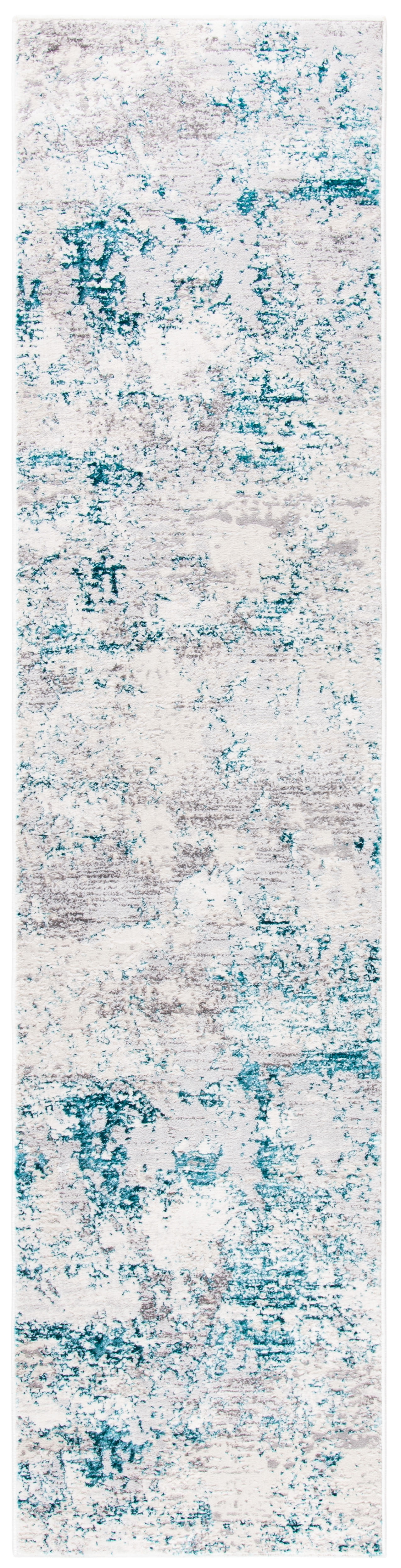SAFAVIEH Amalfi Cian Distressed Runner Rug, Cream/Turquoise, 2' x 8 ...