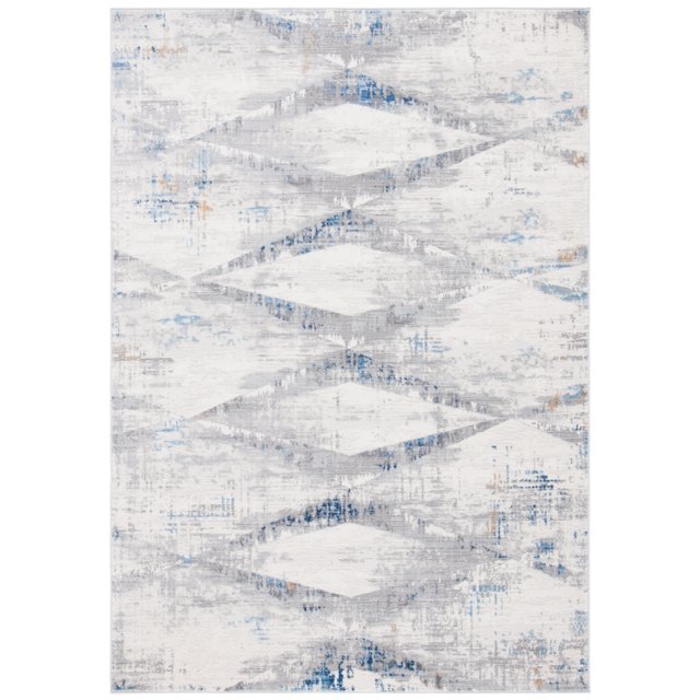 SAFAVIEH Amelia Amandy Distressed Trellis Diamonds Area Rug, Ivory/Blue ...