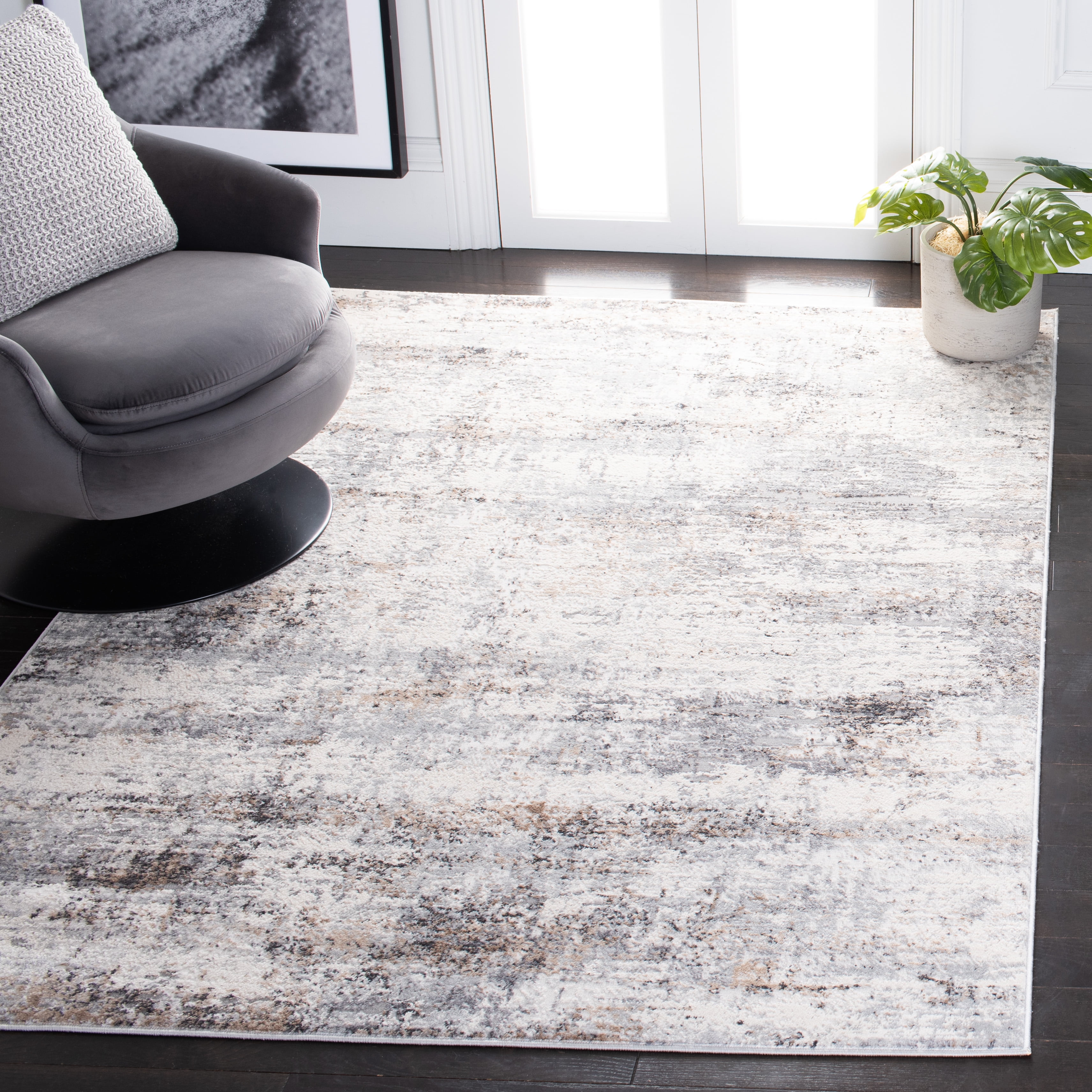 SAFAVIEH Amelia Cearra Abstract Area Rug, Gray/Gold, 9' x 12' - Walmart.com