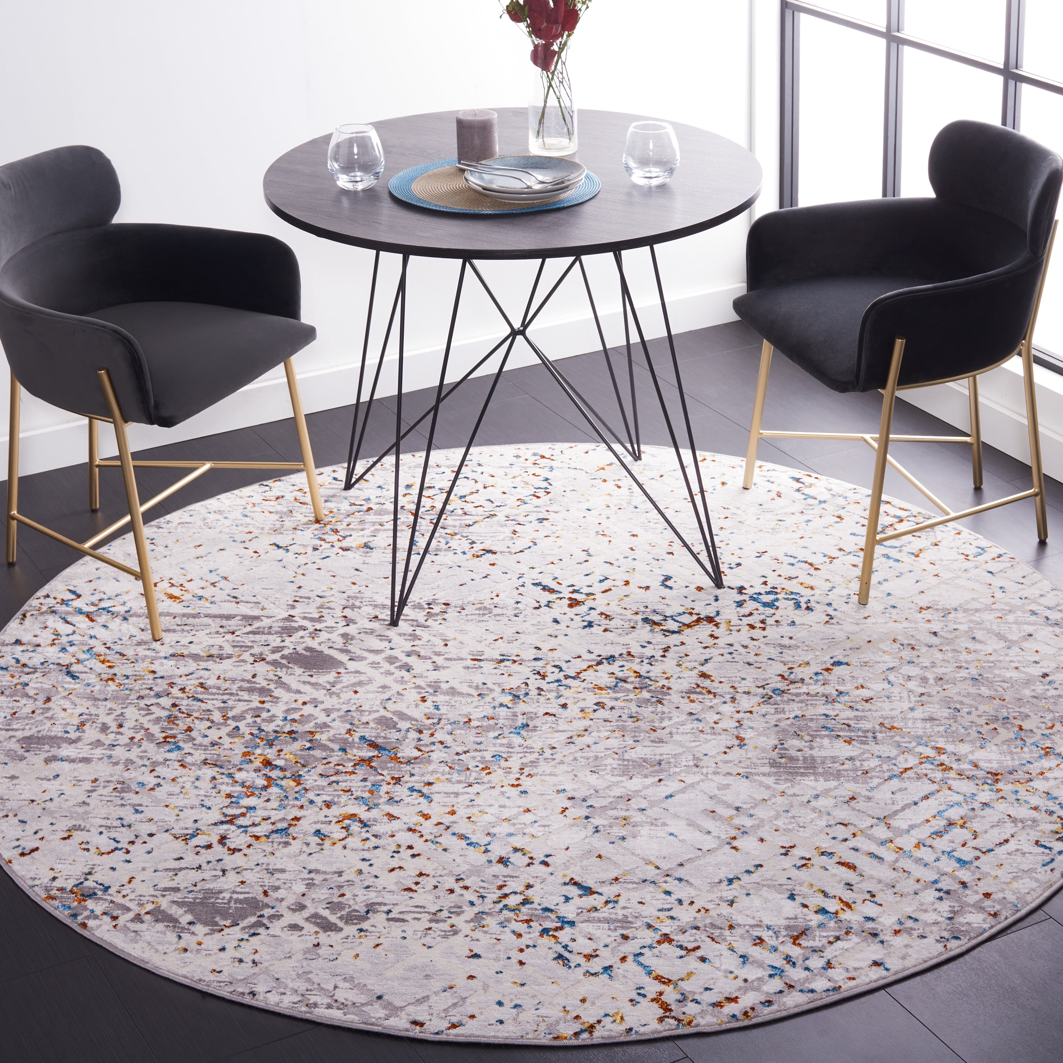 SAFAVIEH Amelia Francis Abstract Area Rug, Gray/Light Gray, 6'7