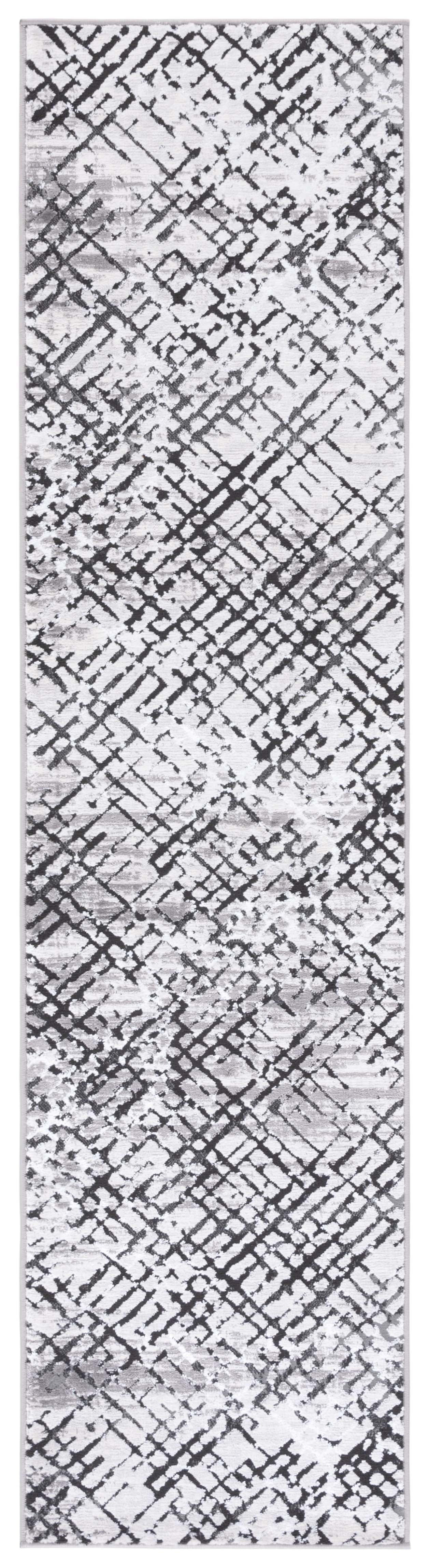 SAFAVIEH Amelia Francis Abstract Runner Rug, Grey/Charcoal, 2' x 8 ...