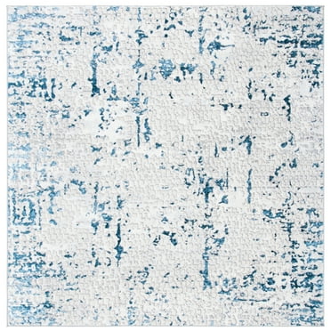 SAFAVIEH Madison Oscar Abstract Distressed Area Rug, Light Blue/Green ...