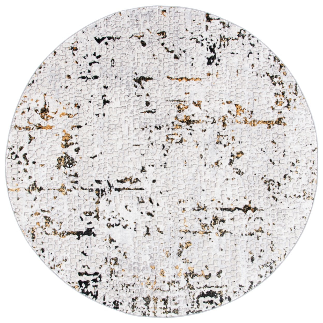 SAFAVIEH Amelia Jimmy Abstract Spotted Area Rug, Grey/Gold, 6'7" x 6'7 ...