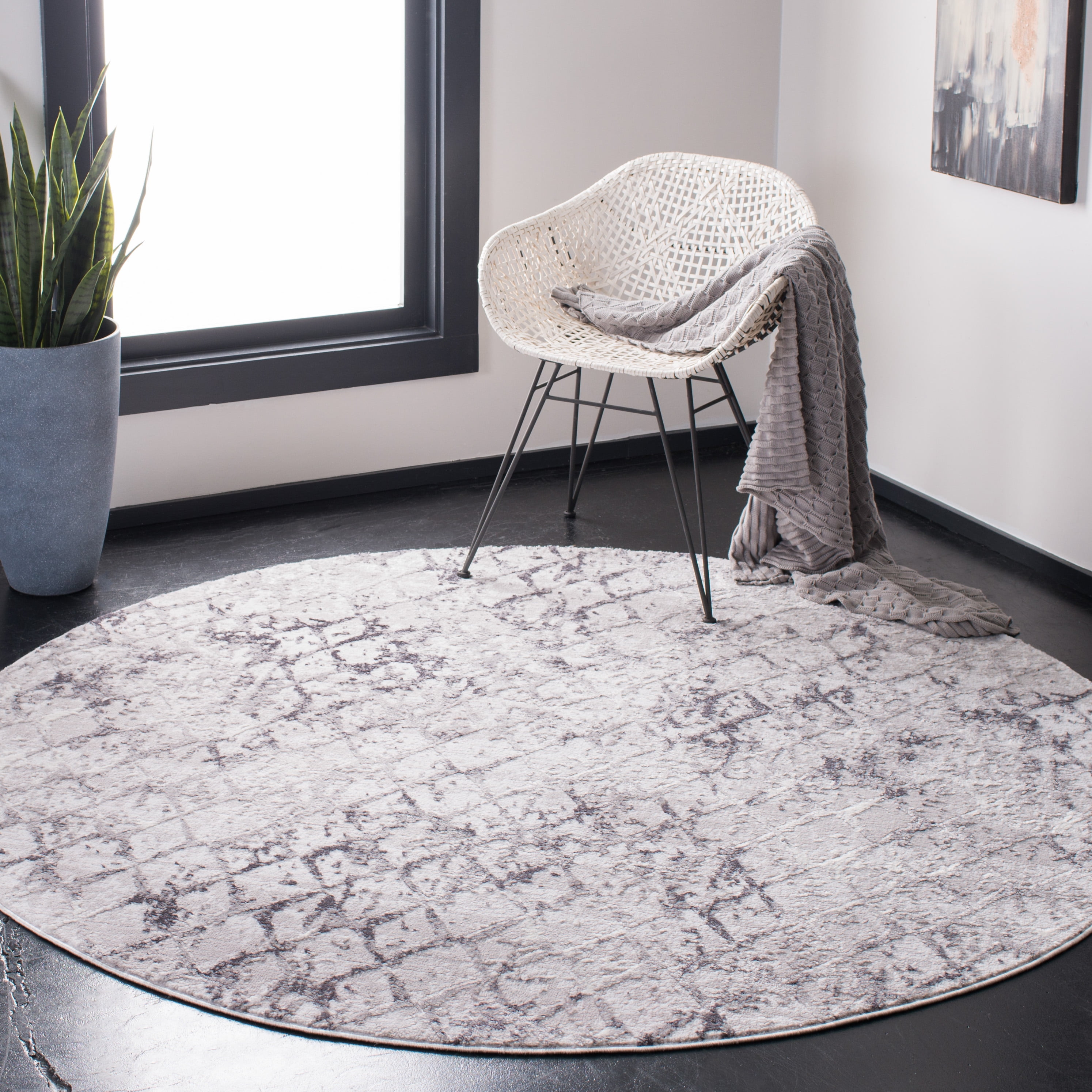 SAFAVIEH Amelia Roslyn Abstract Area Rug, Gray/Light Gray, 10' x 10 ...