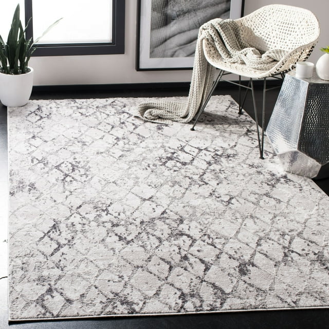 SAFAVIEH Amelia Roslyn Abstract Distressed Area Rug, Grey/Light Grey, 5 ...