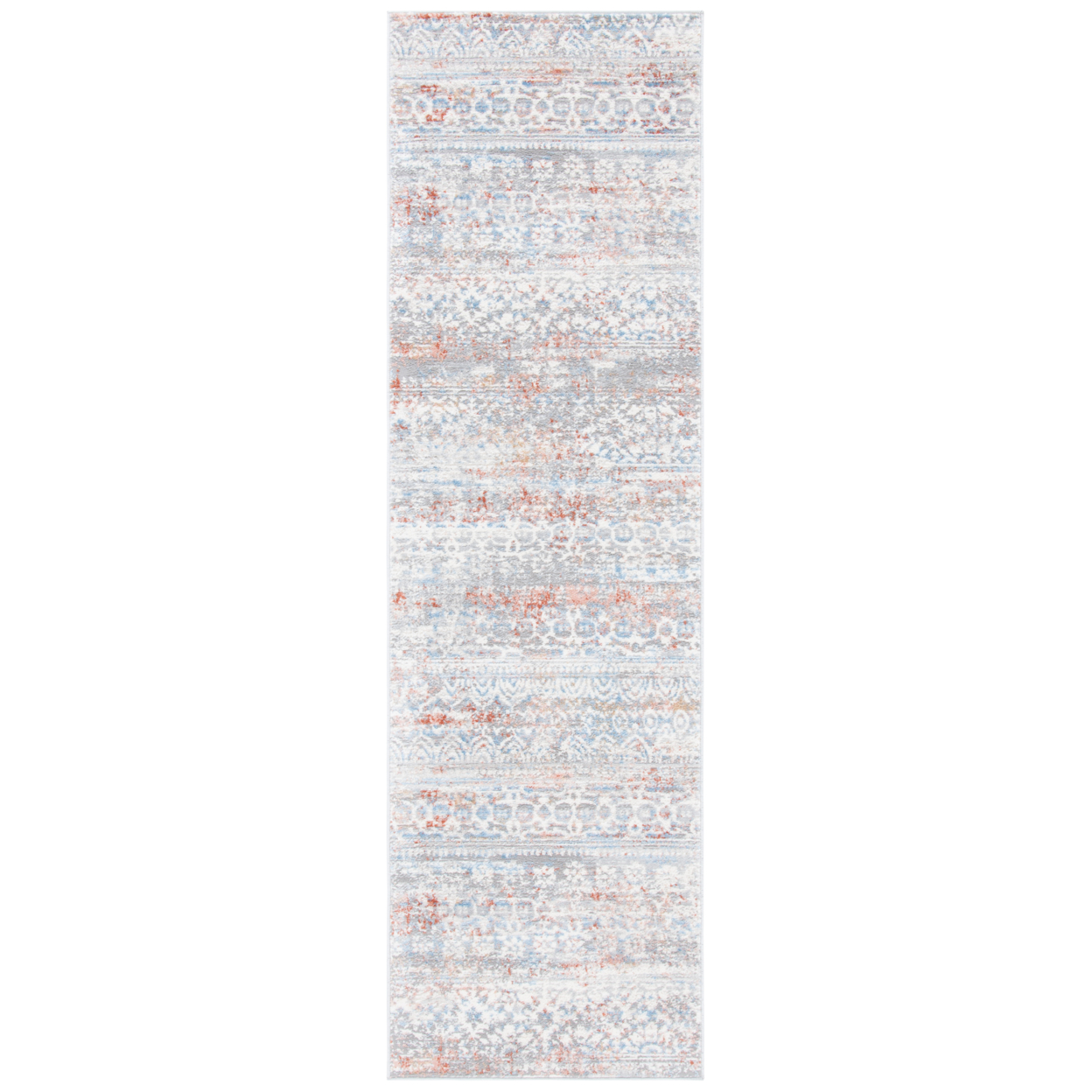 SAFAVIEH Amelia Scott Distressed Southwestern Runner Rug, Grey/Rust, 2 ...