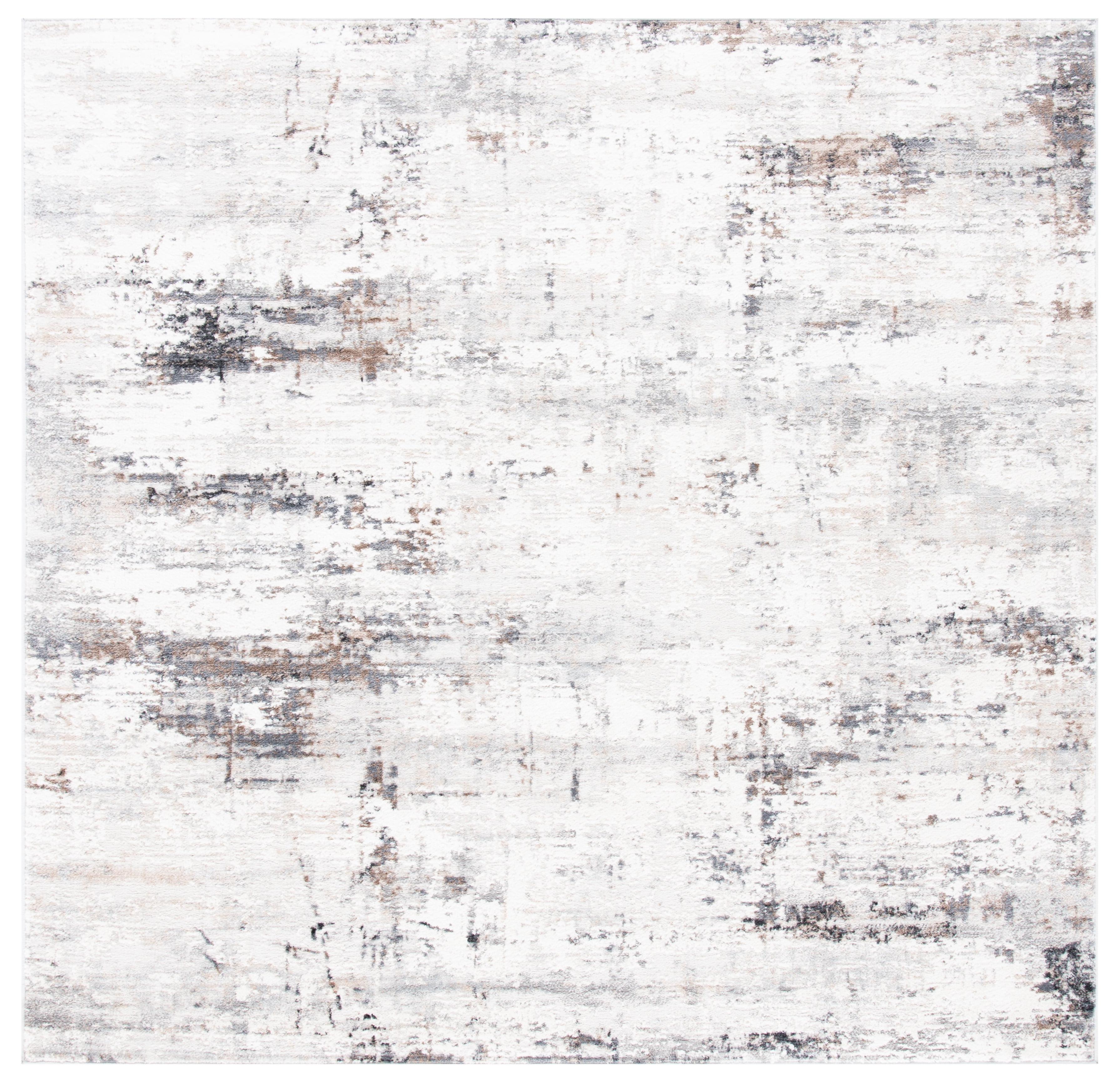 SAFAVIEH Amelia Topher Abstract Area Rug, Ivory/Grey, 8' x 8' Square ...