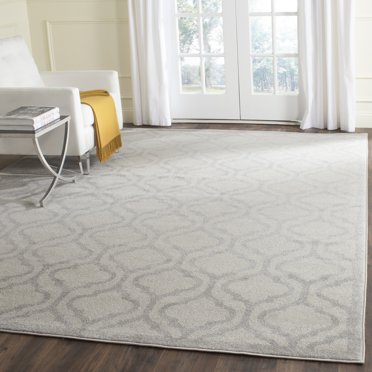 SAFAVIEH Daley Collection Geometric Plush Shag Area Rug, Ivory/Grey, 6 ...