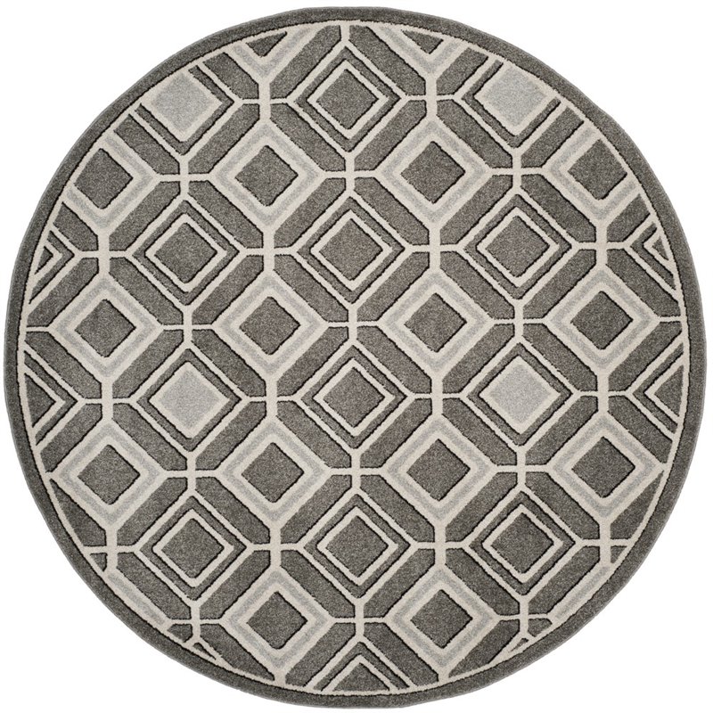 SAFAVIEH Amherst Marla Geometric Area Rug, Grey/Light Grey, 7' x 7 ...
