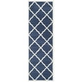 SAFAVIEH Amherst Sharalyn Geometric Runner Rug, Navy/Beige, 2'3" x 7 ...