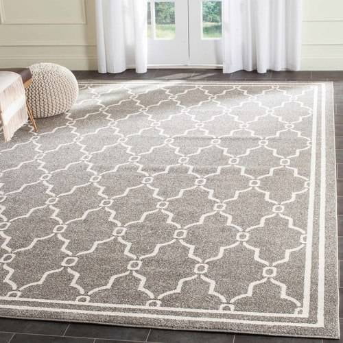 SAFAVIEH Amherst Wesley Geometric Area Rug, Dark Grey/Beige, 2'6" x 4 ...