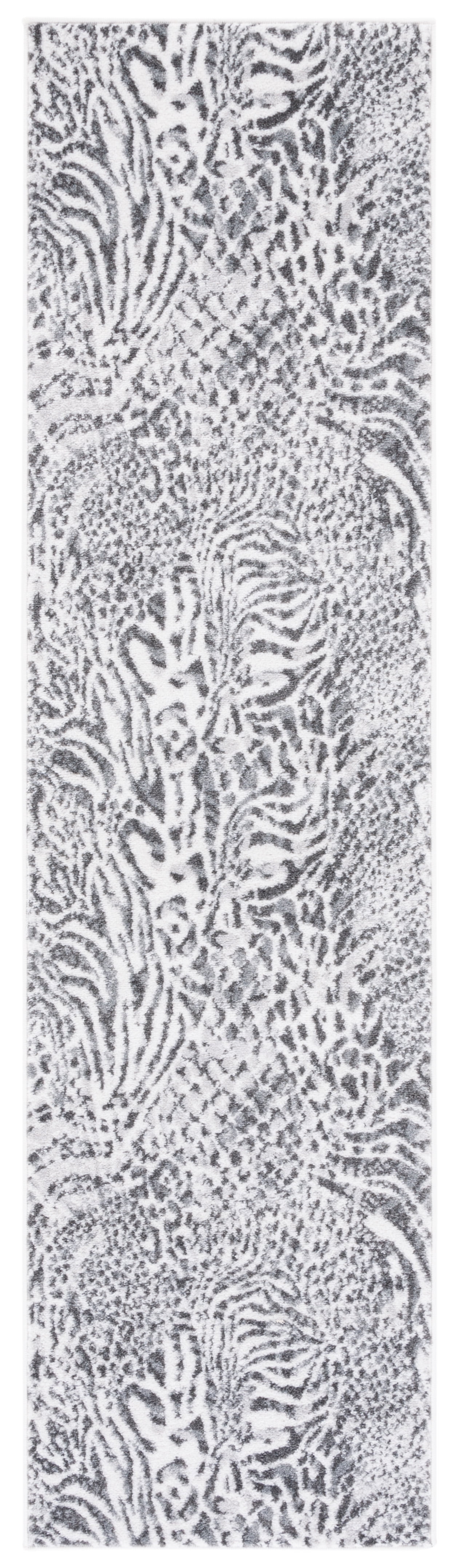 SAFAVIEH Amsterdam Ruby Animal Runner Rug, Ivory/Grey, 2'3" x 8 ...