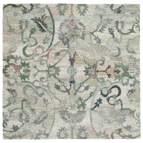 SAFAVIEH Anatolia Jamaar Floral Area Rug, Sage/Beige, 4' x 4' Square - Walmart.com