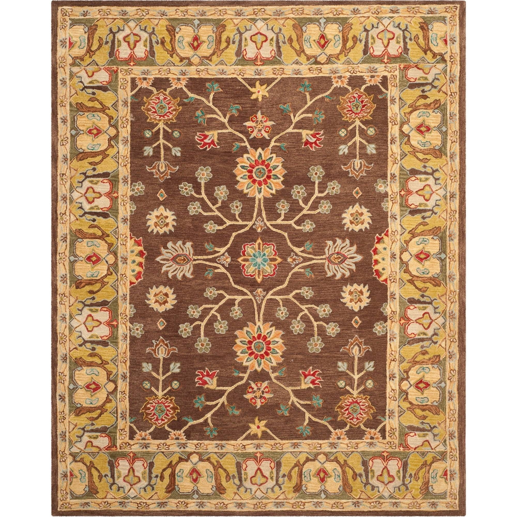 SAFAVIEH Anatolia Sandy Floral Area Rug, Brown/Gold, 9' x 12' - Walmart.com