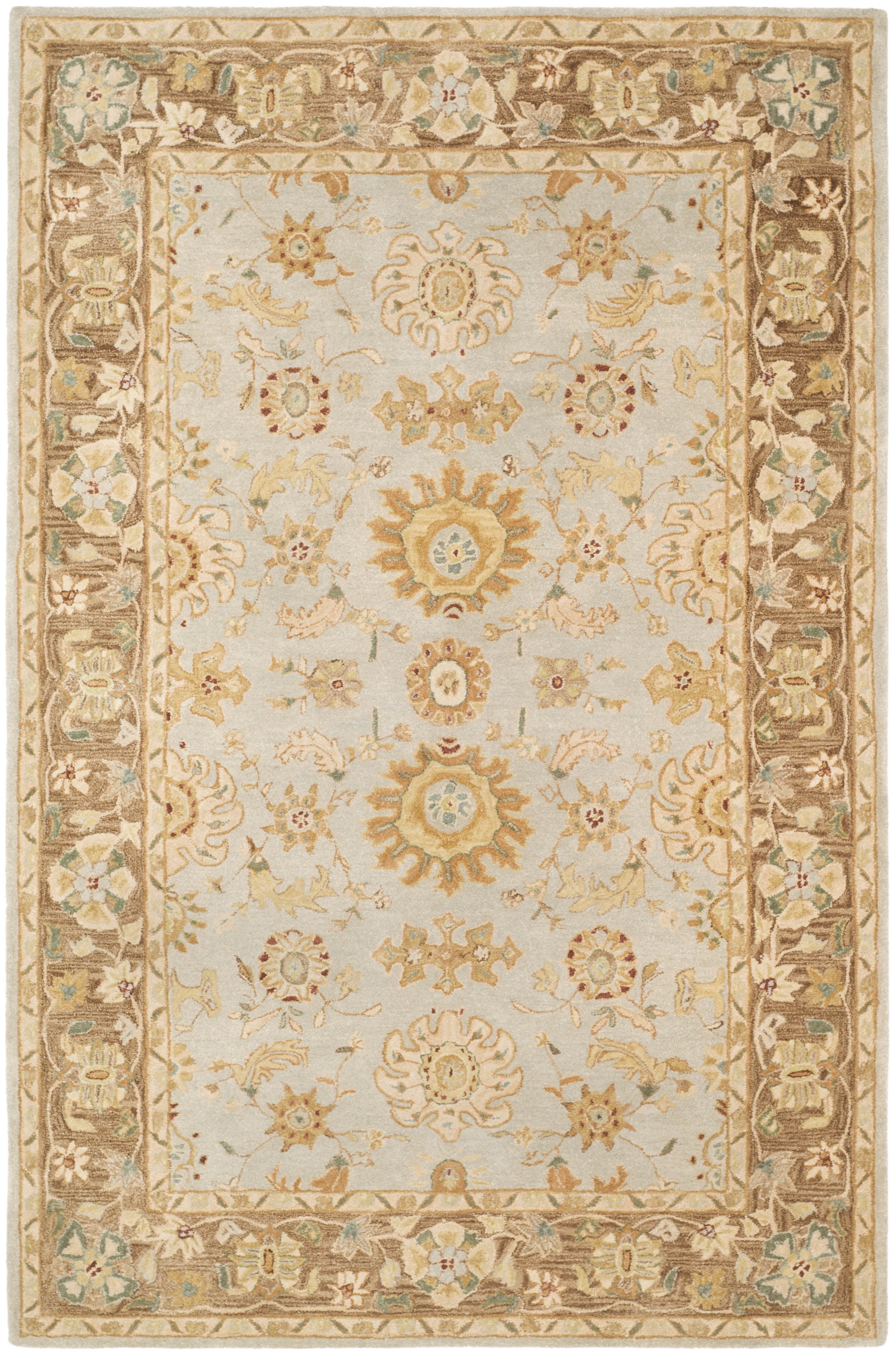 SAFAVIEH Anatolia Shelby Traditional Wool Area Rug, Teal/Brown, 5' x 8 ...