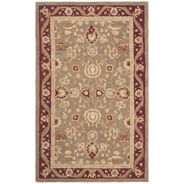 SAFAVIEH Soho Benson Geometric Wool Area Rug, Light Green, 6' x 6 ...