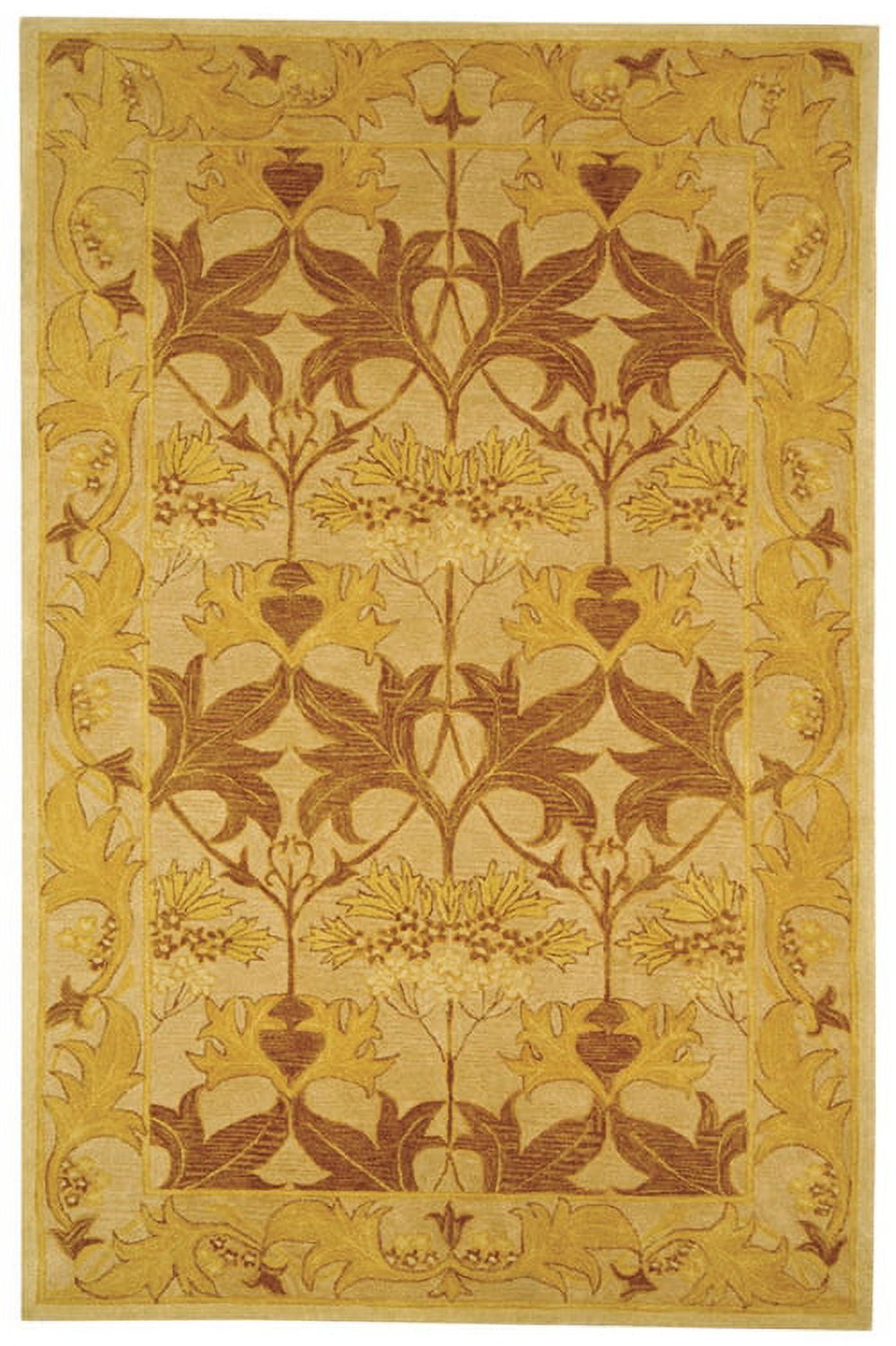 SAFAVIEH Anatolia Susan Floral Wool Area Rug, Beige/Gold, 3' x 5 ...