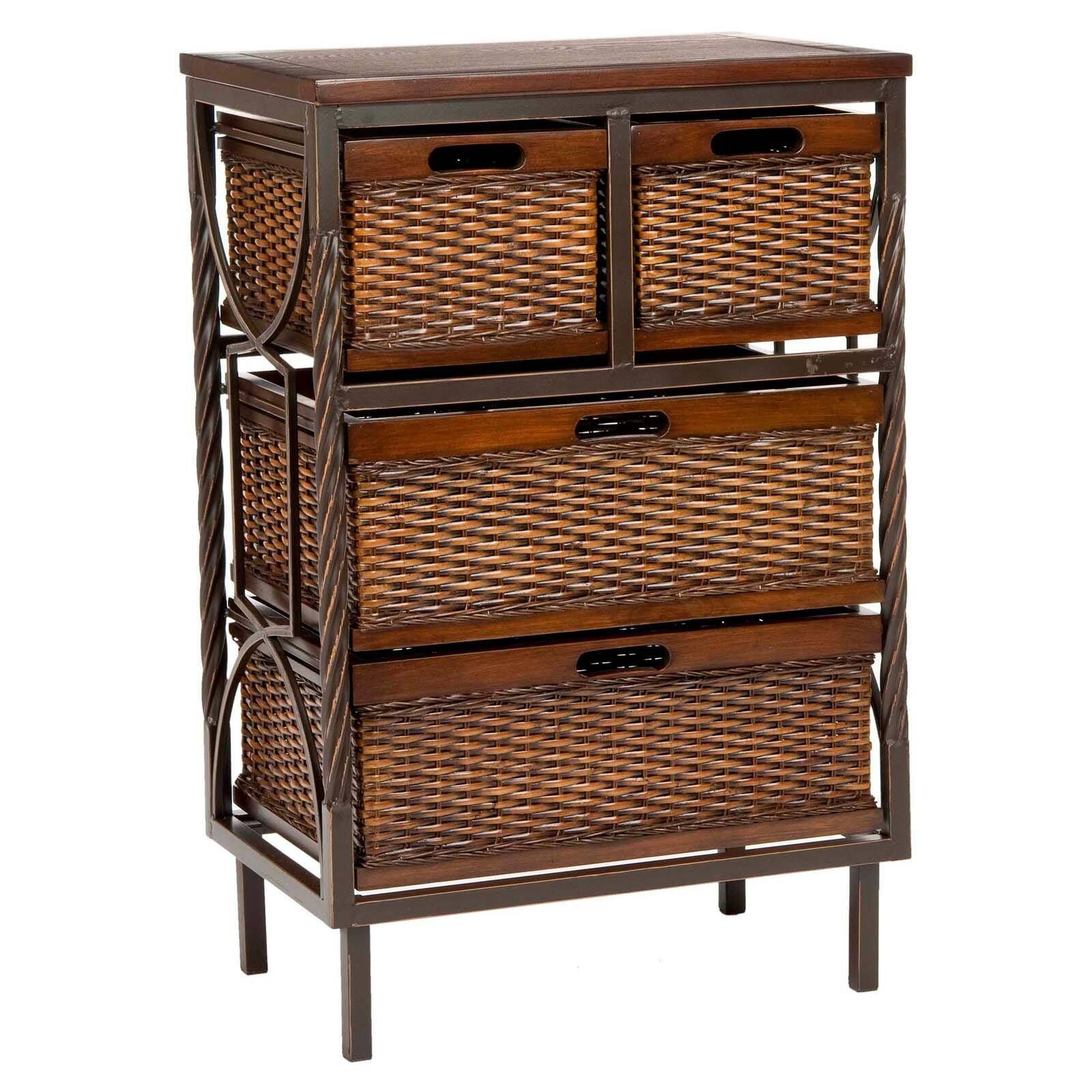 SAFAVIEH Andrew 4-Drawer Storage Unit Teak - Walmart.com