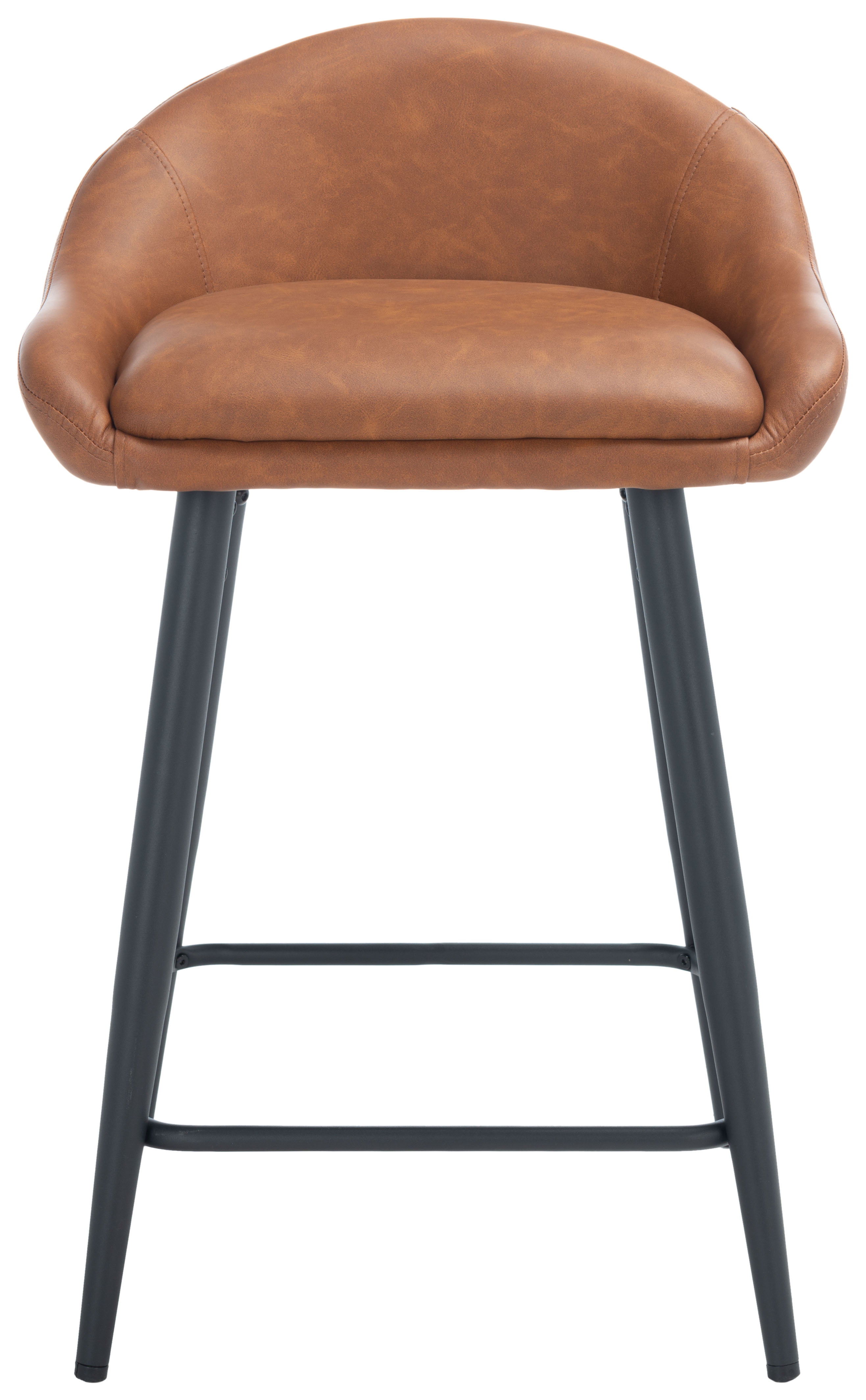 Safavieh Anson Modern Low Back Counter Stool Cigar Vegan Leather Black ...