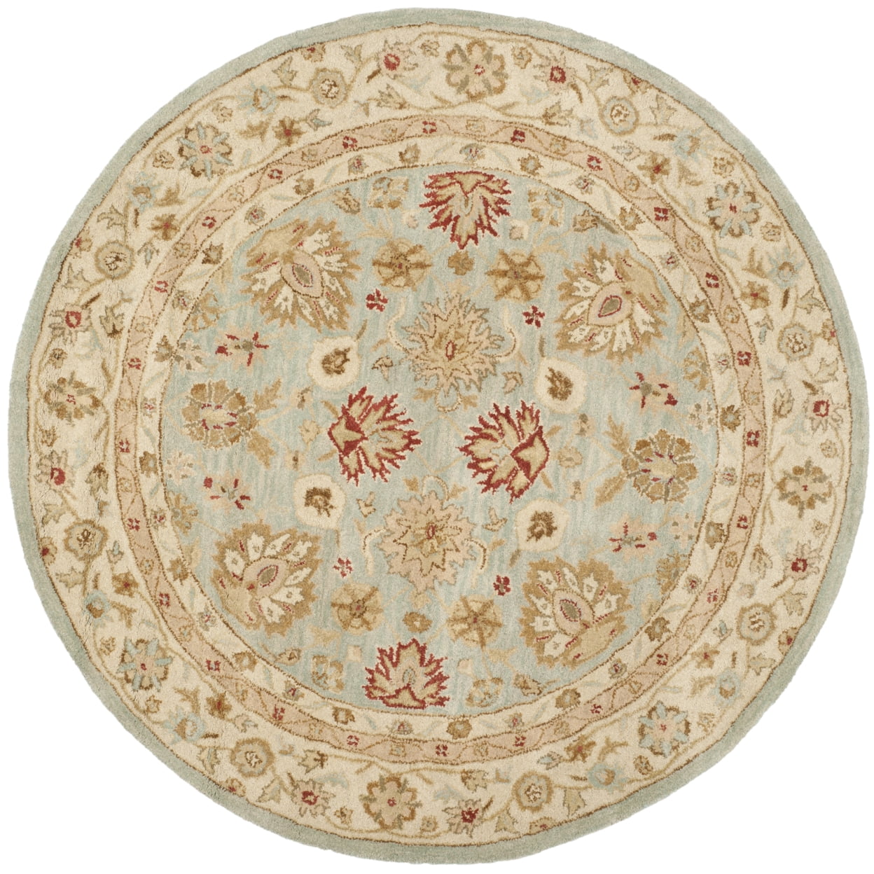 SAFAVIEH Antiquity Lorraine Floral Bordered Wool Area Rug, Grey Blue ...