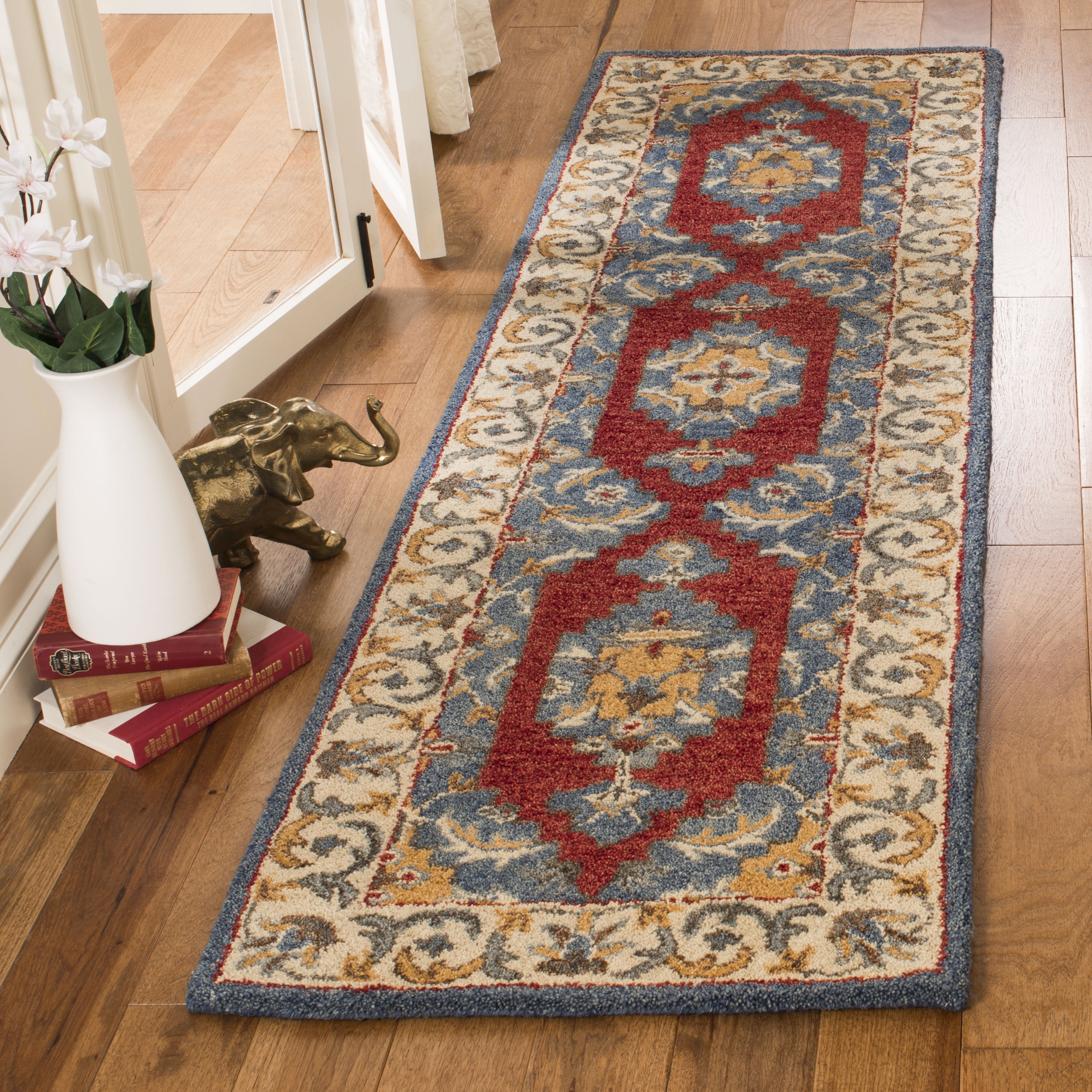 SAFAVIEH Antiquity Shawn Oriental Runner Rug, Blue/Red, 2'3" x 8 ...