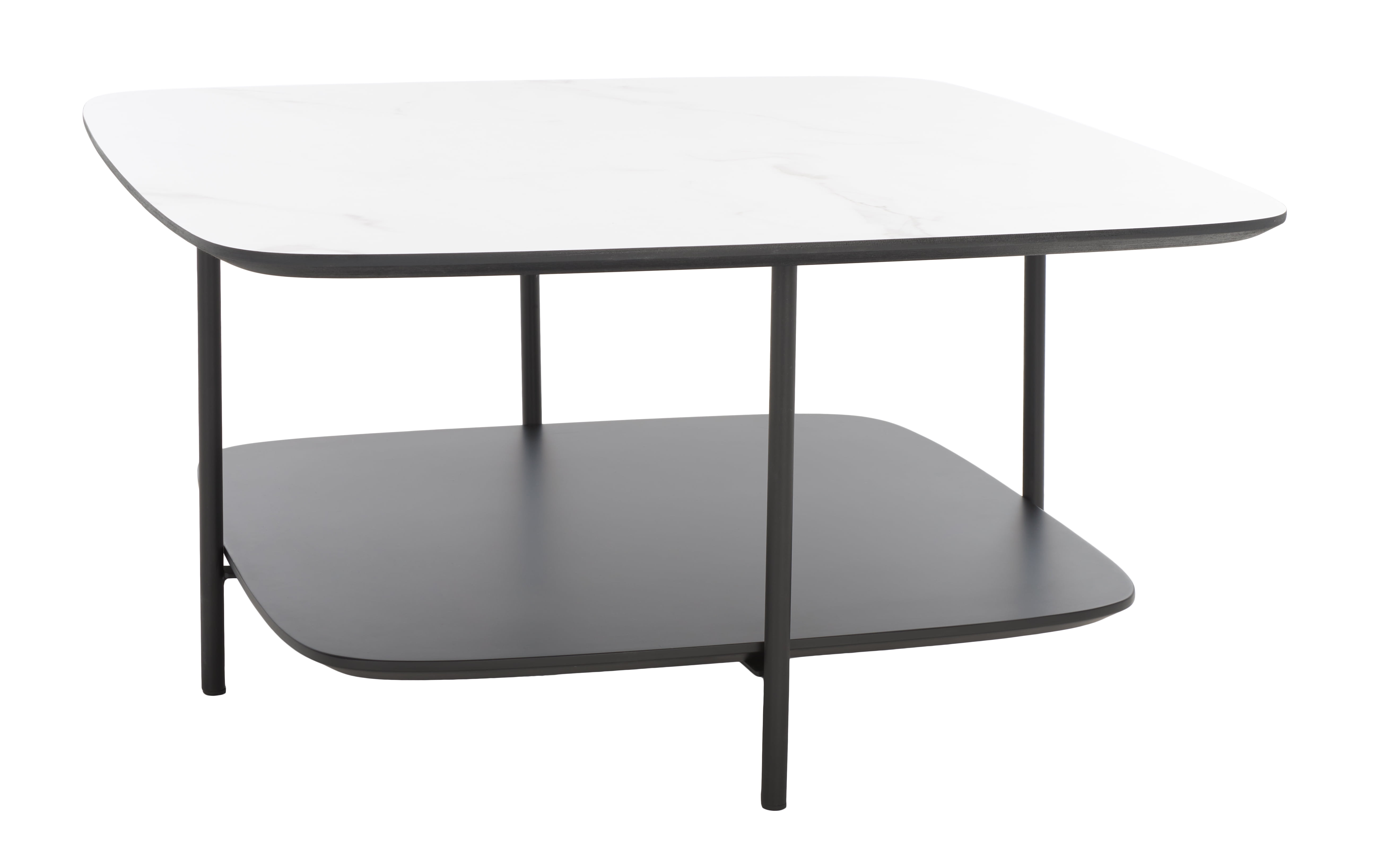 SAFAVIEH Anzia 2-Tier Square Coffee Table, White/Black - Walmart.com