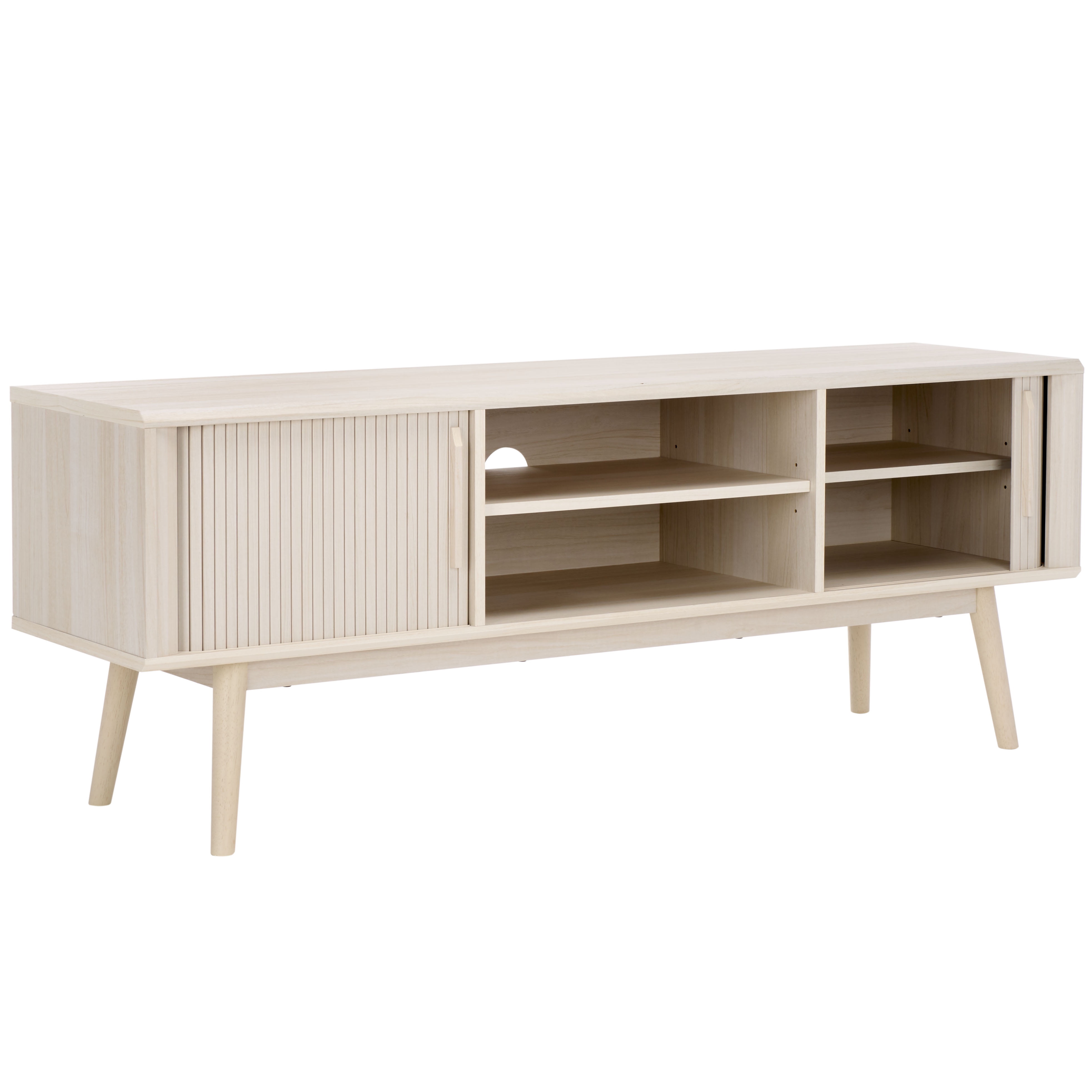 SAFAVIEH Aphra Farmhouse 2 Door 2 Shelf Media Stand, White (59 in. W x ...
