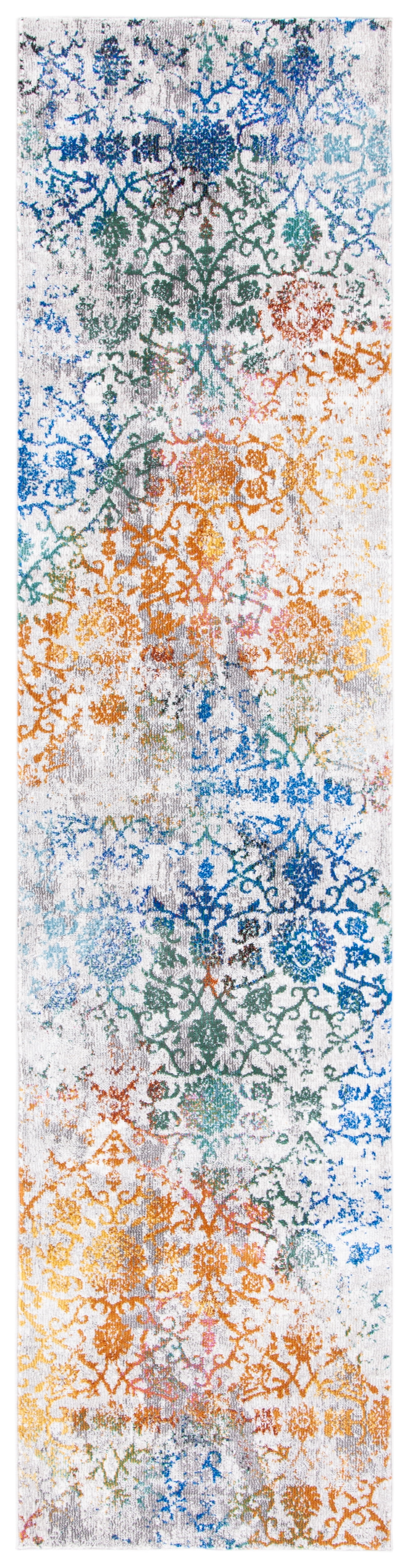 SAFAVIEH Aria Leonard Floral Runner Rug, Grey/Green, 2' x 8' - Walmart.com
