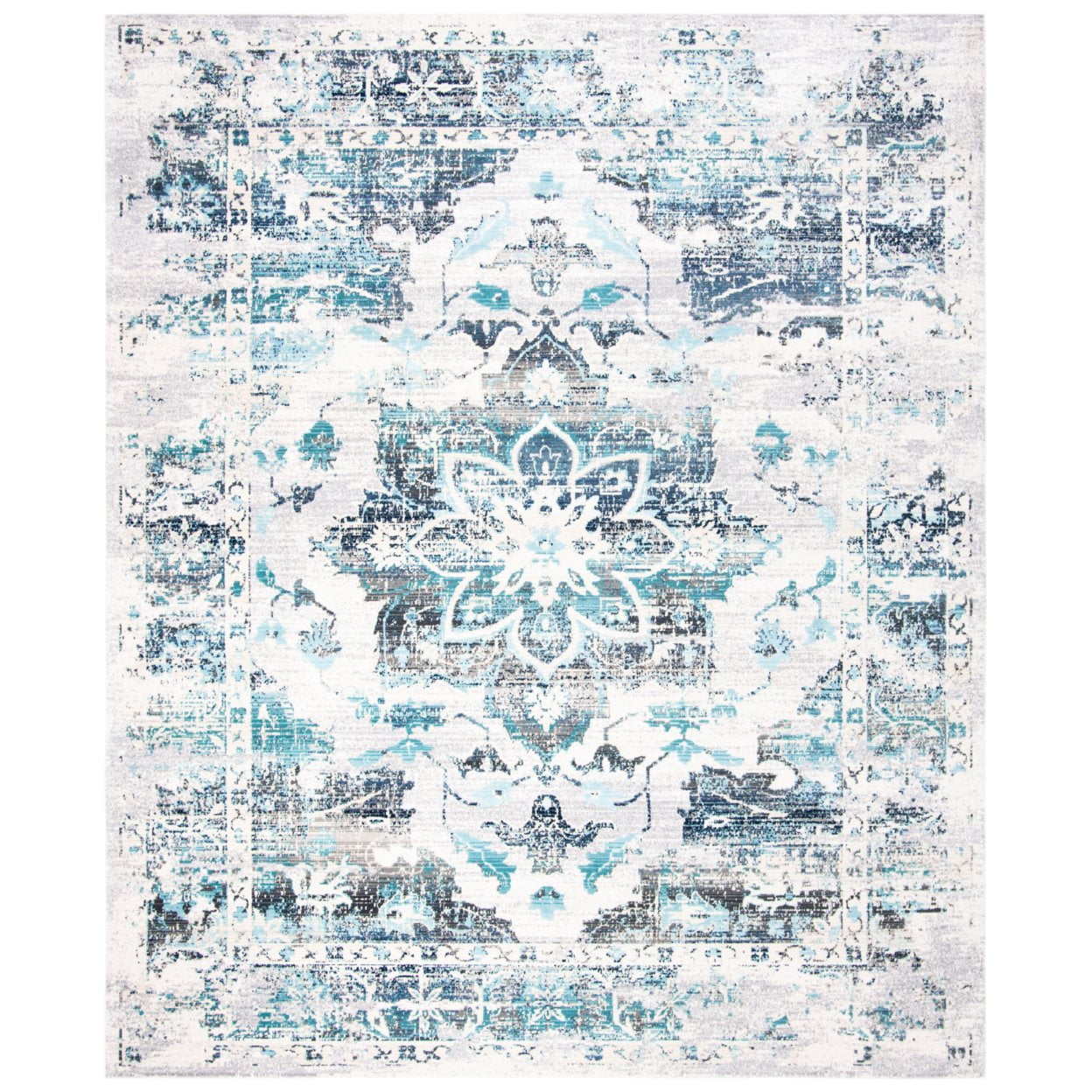 SAFAVIEH Aria Ruadhan Distressed Area Rug, Cream/Grey, 8' x 10 ...