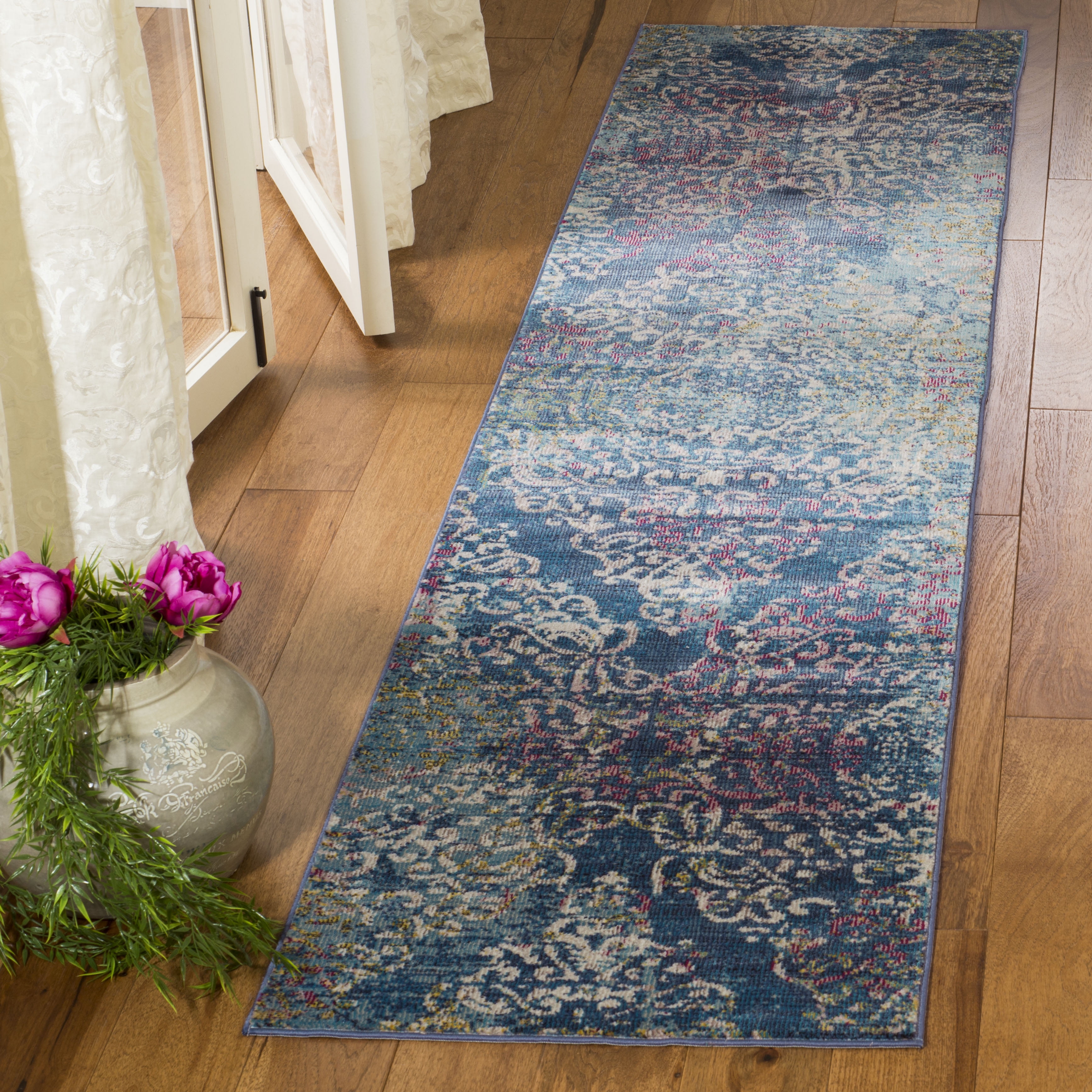 SAFAVIEH Aria Vergil Bohemian Runner Rug, Blue/Multi, 2' x 8' - Walmart ...