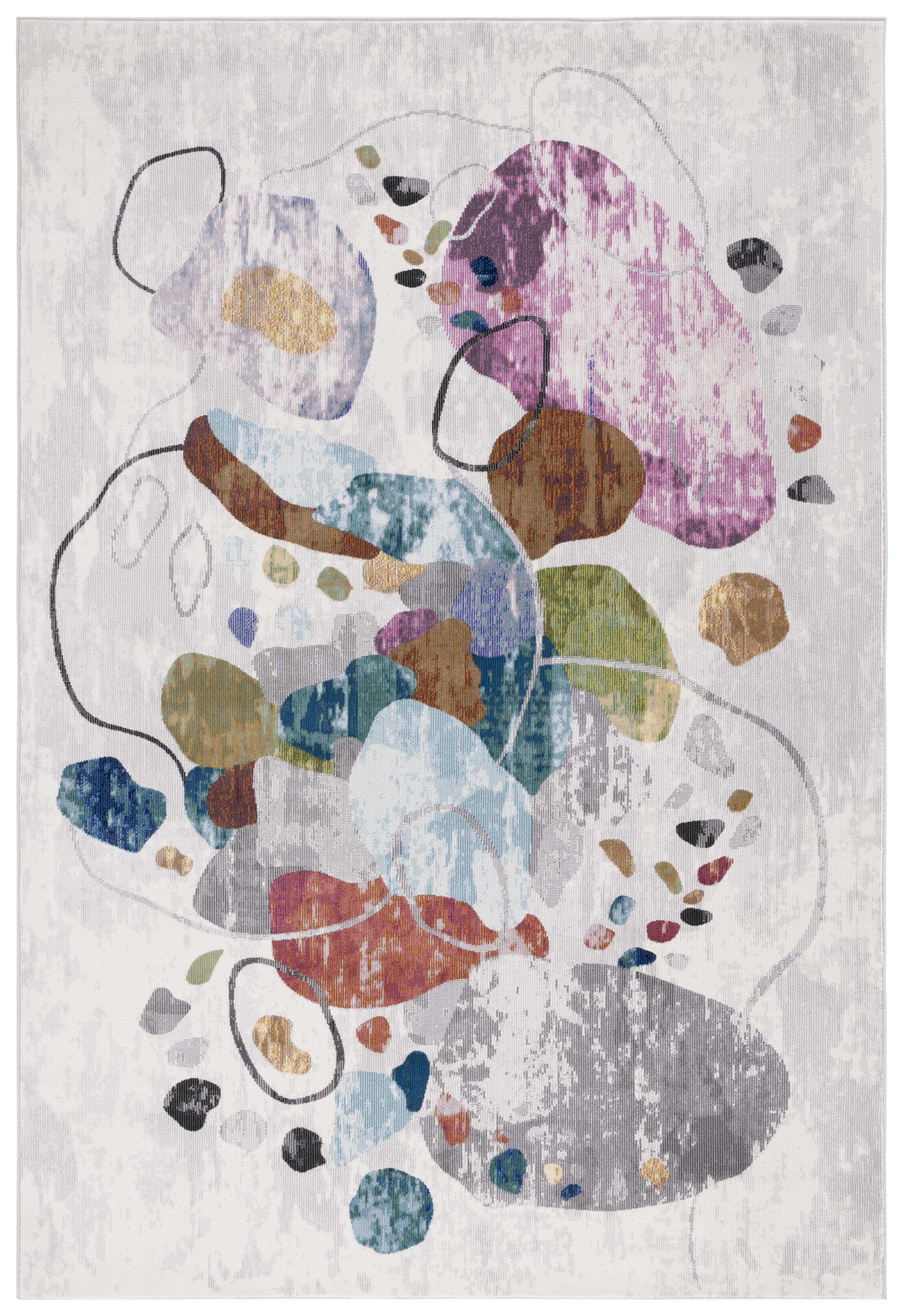 SAFAVIEH Art Studio Jerrie Abstract Area Rug, Ivory/Blue, 4' x 6 ...