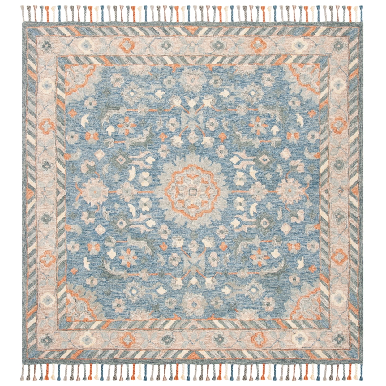 SAFAVIEH Aspen Collection APN123A Handmade Blue/Rust Rug - Walmart.com
