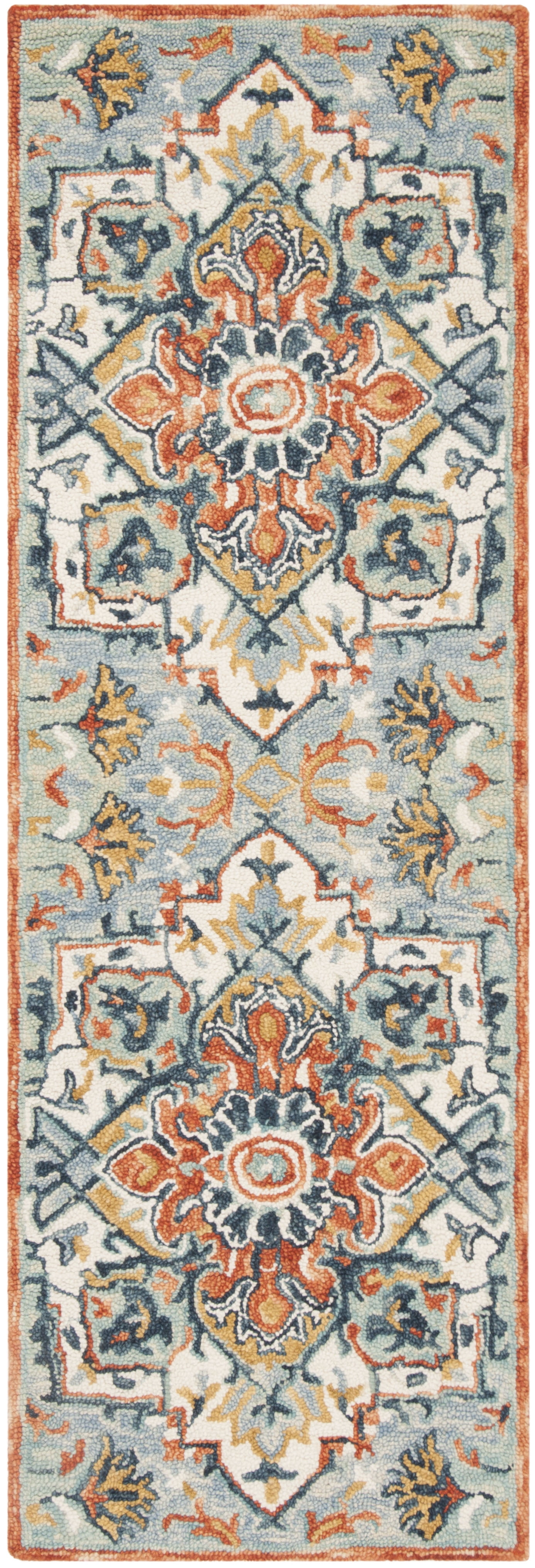 SAFAVIEH Aspen Collection APN312A Handmade Blue/Rust Rug - Walmart.com