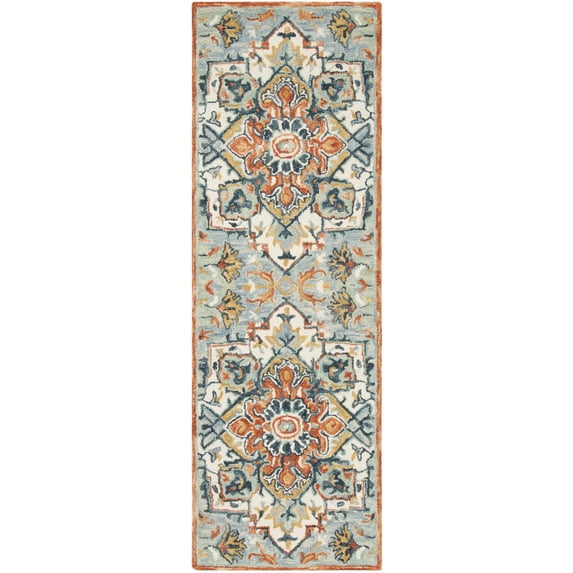 SAFAVIEH Aspen Collection APN312A Handmade Blue/Rust Rug - Walmart.com