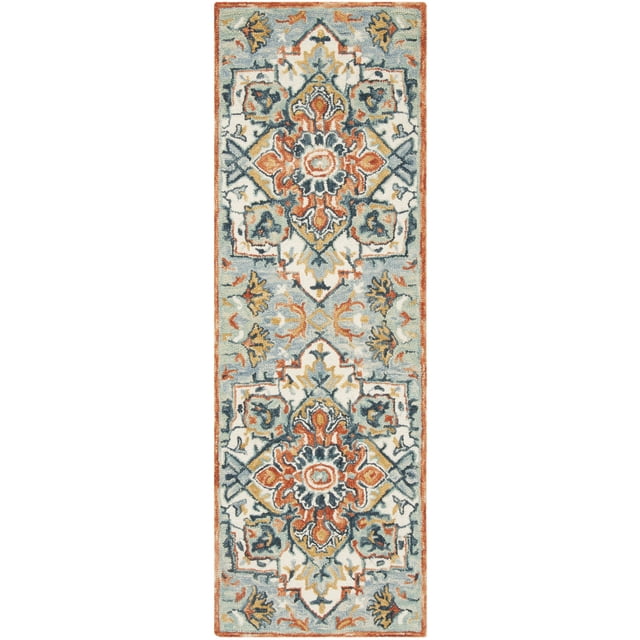 SAFAVIEH Aspen Collection APN312A Handmade Blue/Rust Rug - Walmart.com