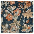 SAFAVIEH Aspen Dorothea Floral Area Rug, Blue/Orange, 5' x 5' Square ...