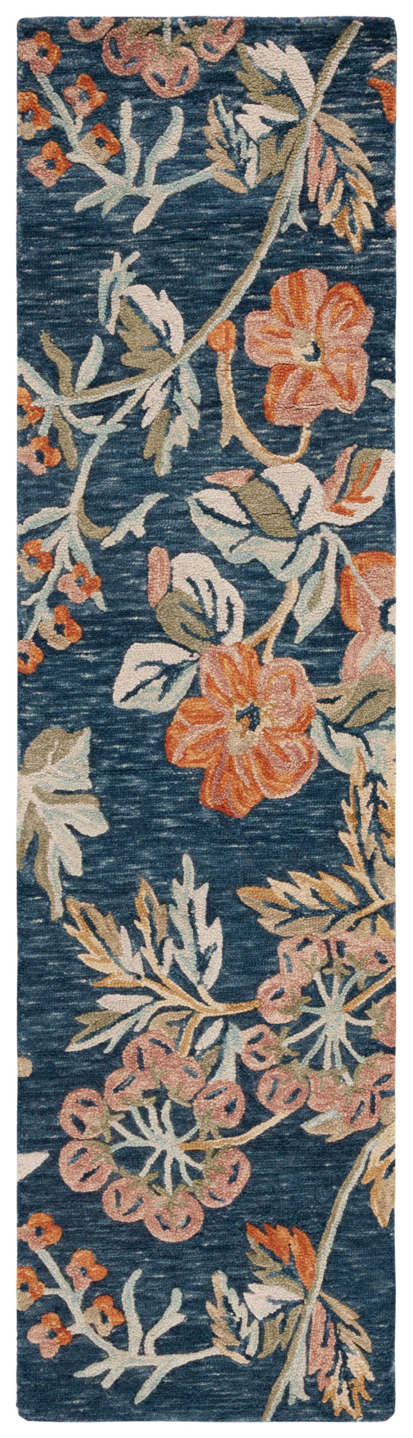 SAFAVIEH Aspen Dorothea Floral Runner Rug, Blue/Orange, 2'3" x 9 ...