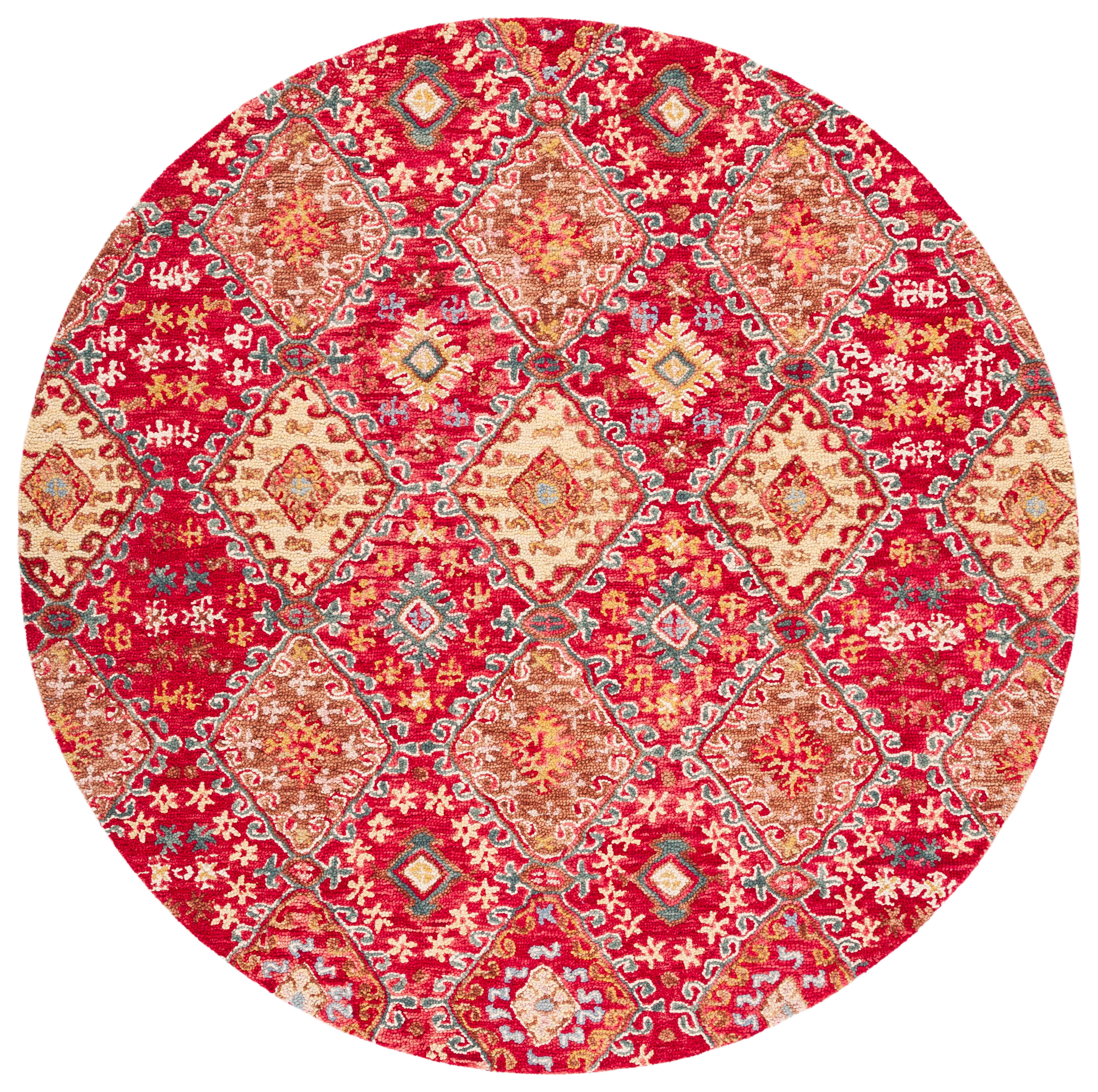 SAFAVIEH Aspen Dreda Tribal Area Rug, Red/Gold, 7' x 7' Round - Walmart.com