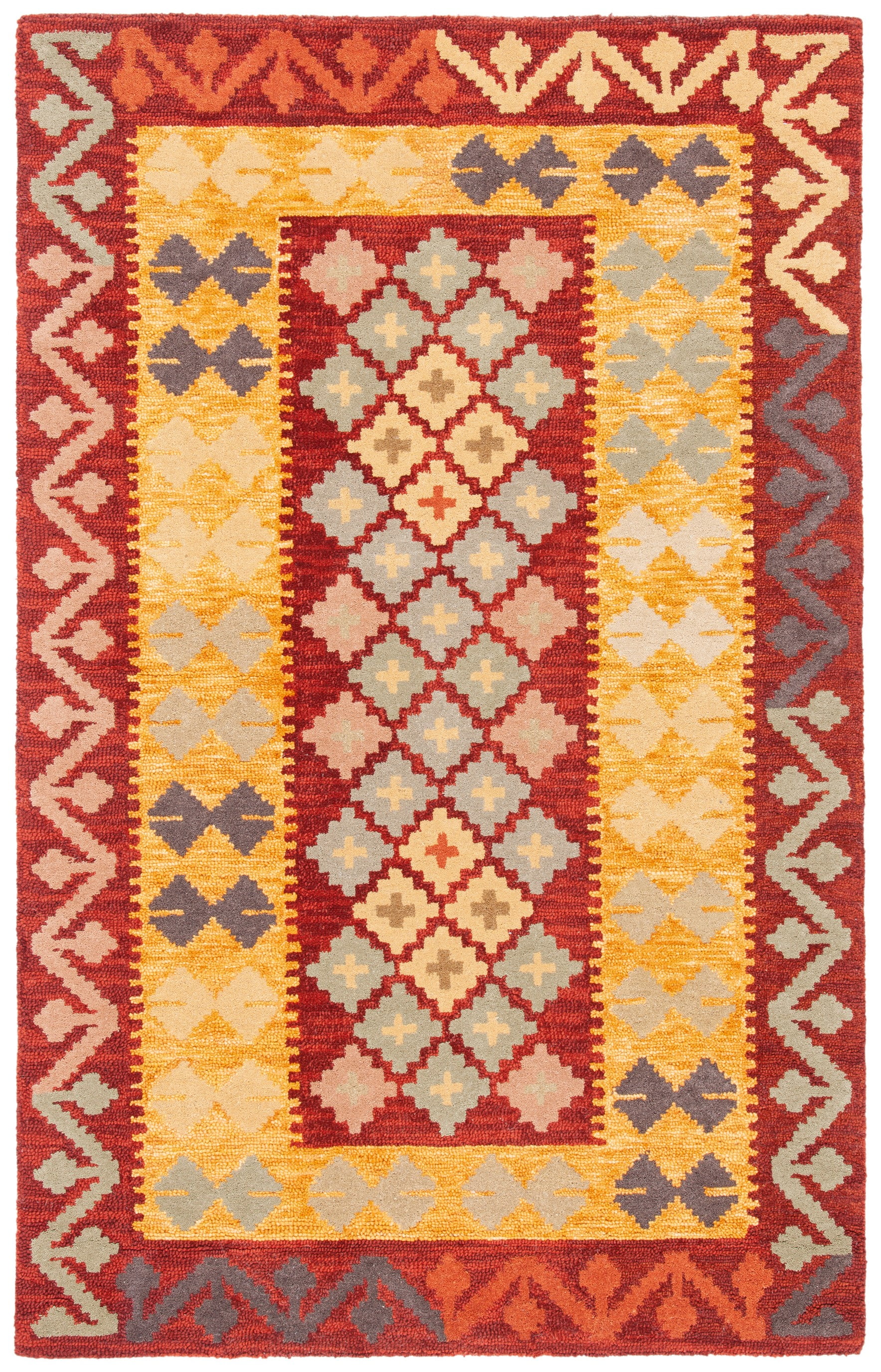 SAFAVIEH Aspen Edna Tribal Area Rug, Red/Gold, 3' x 5' - Walmart.com