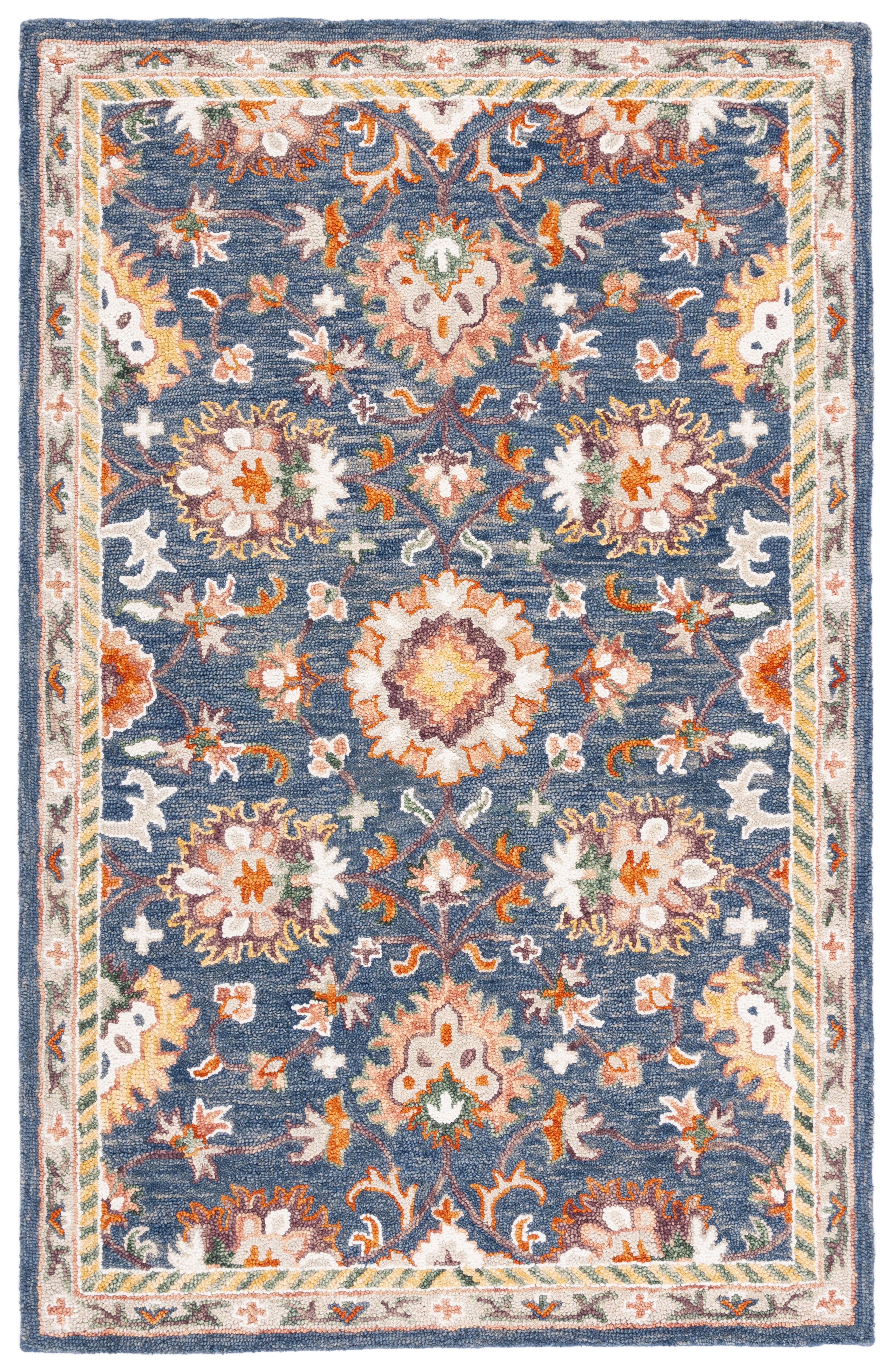 SAFAVIEH Aspen Marisa Tribal Area Rug, Blue/Rust, 6' x 9' - Walmart.com