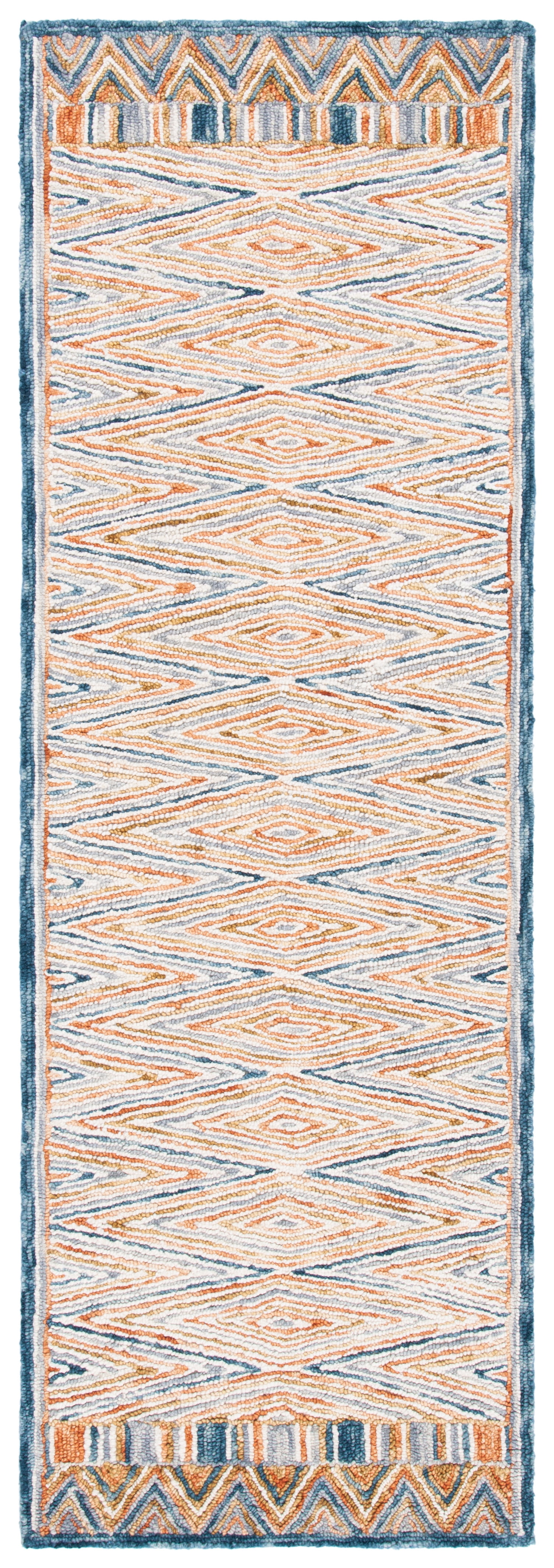 SAFAVIEH Aspen Millicent Geometric Wool Runner Rug, Gold/Rust, 2'3" x 8 ...