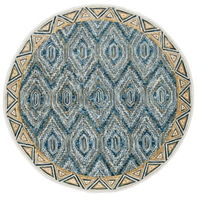 SAFAVIEH Soho Benson Geometric Wool Area Rug, Brown/Gold, 6' x 6' Round ...