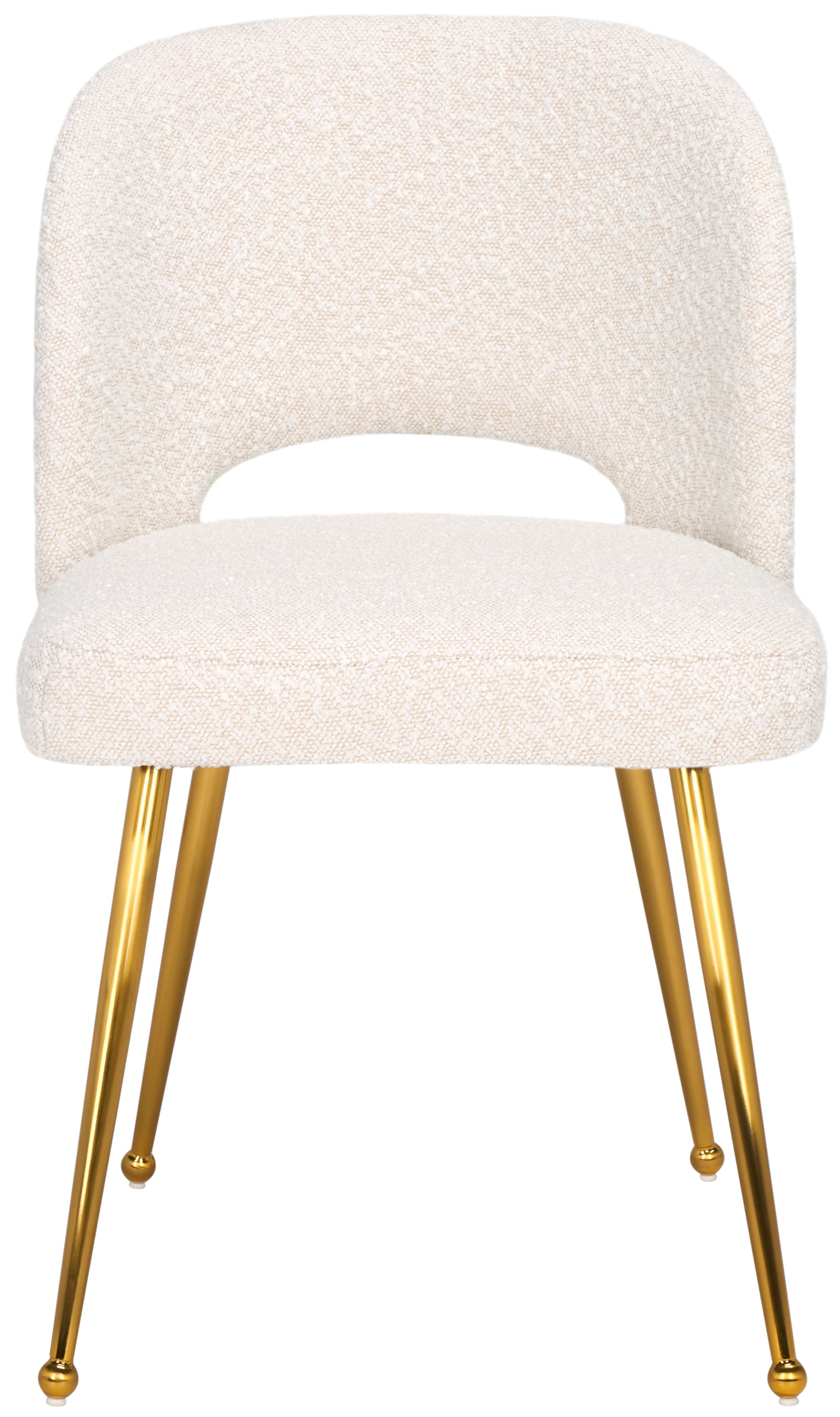 SAFAVIEH Aspyn Glam Boucle Solid Dining Side Chair, Cream/Brushed Gold ...