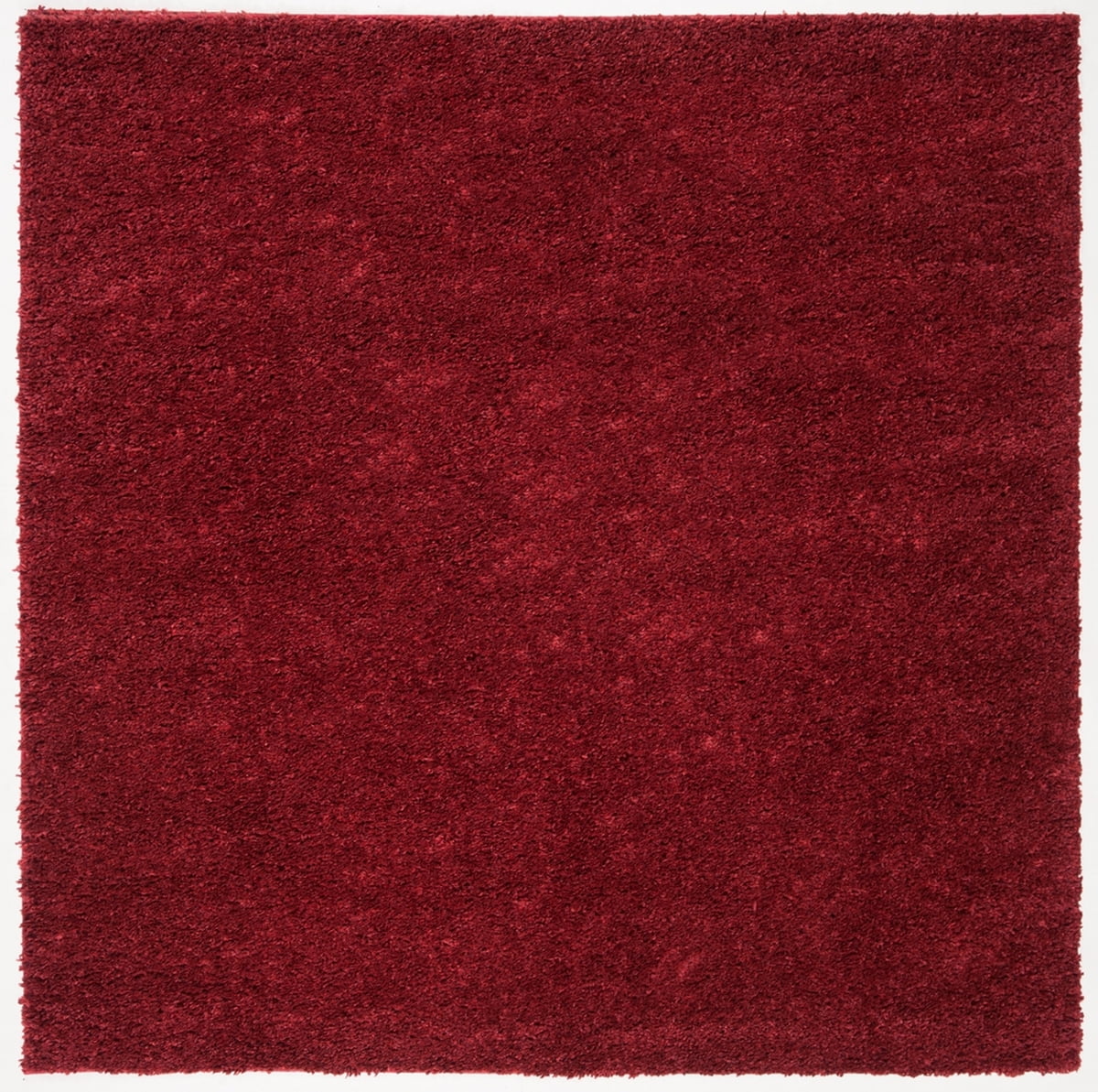 SAFAVIEH August Carlene Solid Plush Shag Area Rug, Burgundy, 11' x 11 ...