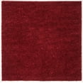 SAFAVIEH August Carlene Solid Plush Shag Area Rug, Burgundy, 5' x 5 ...