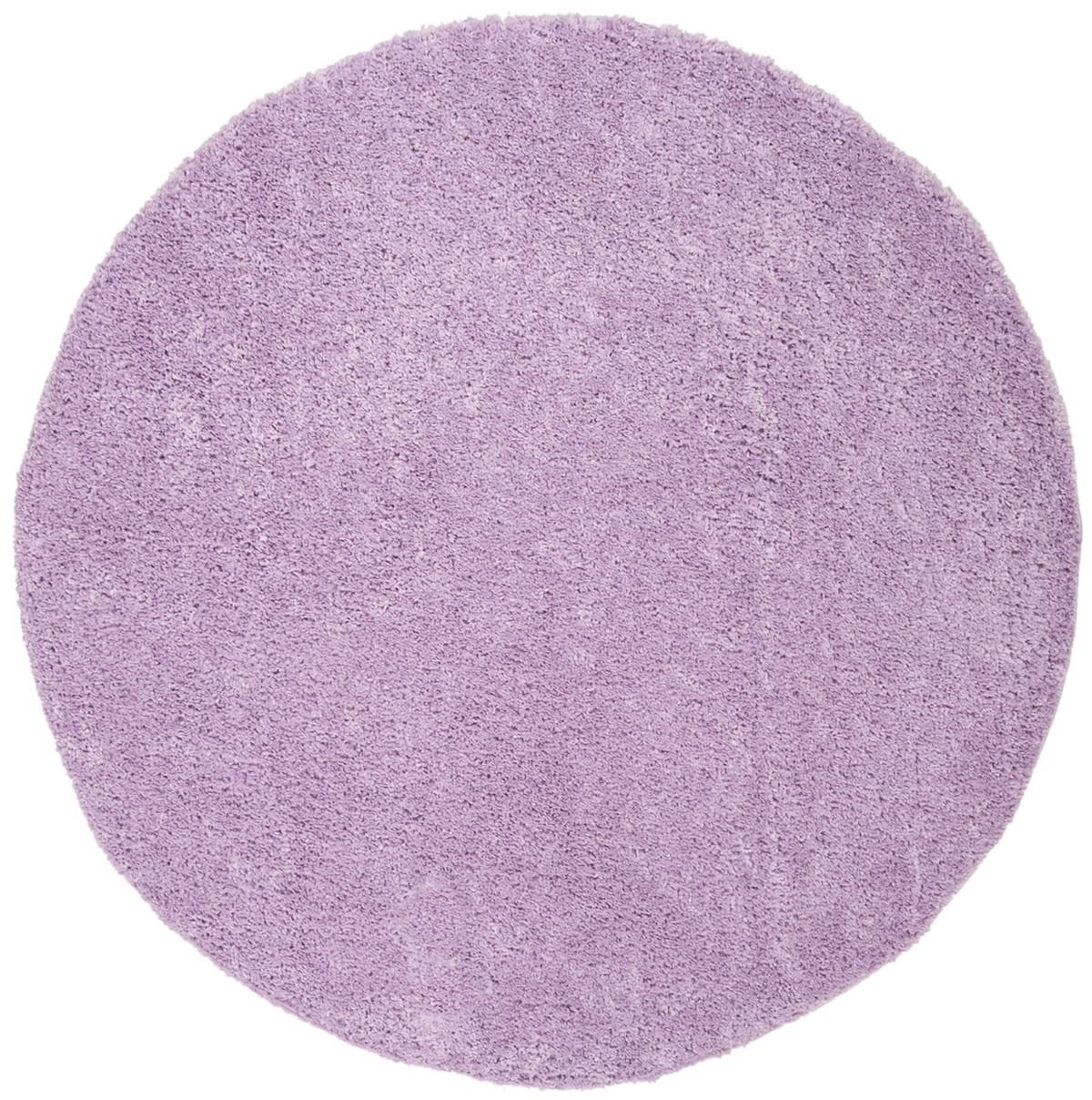 SAFAVIEH August Carlene Solid Plush Shag Area Rug, Lilac, 6'7" x 6'7 ...