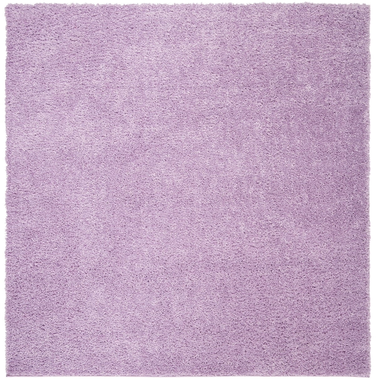 SAFAVIEH August Carlene Solid Plush Shag Area Rug, Lilac, 6'7" x 6'7 ...