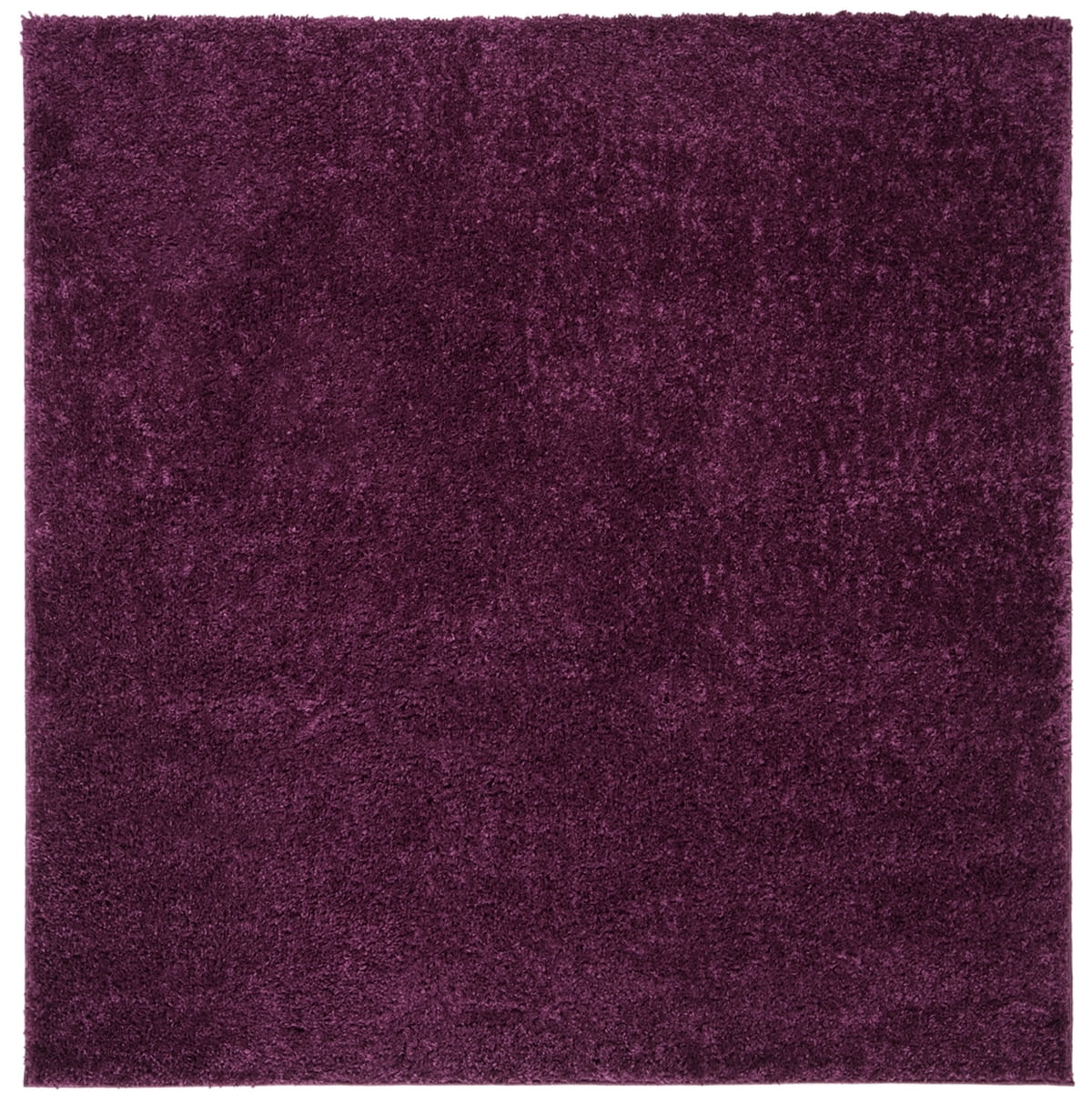 SAFAVIEH August Carlene Solid Plush Shag Area Rug, Purple, 5'3" x 5'3 ...